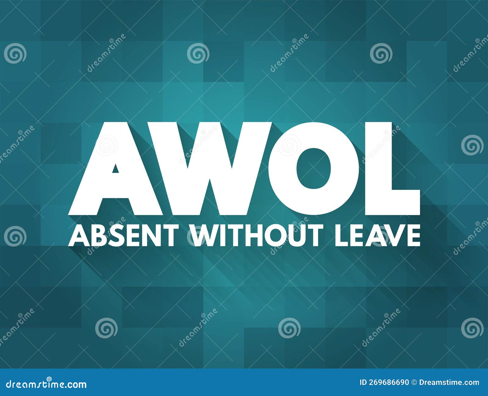 AWOL - Absent without Official Leave Acronym, Text Concept for ...