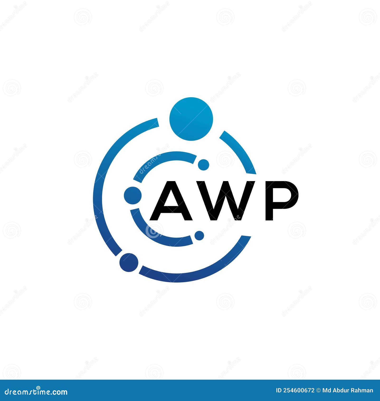 AWP Letter Logo Design on Black Background. AWP Creative Initials ...