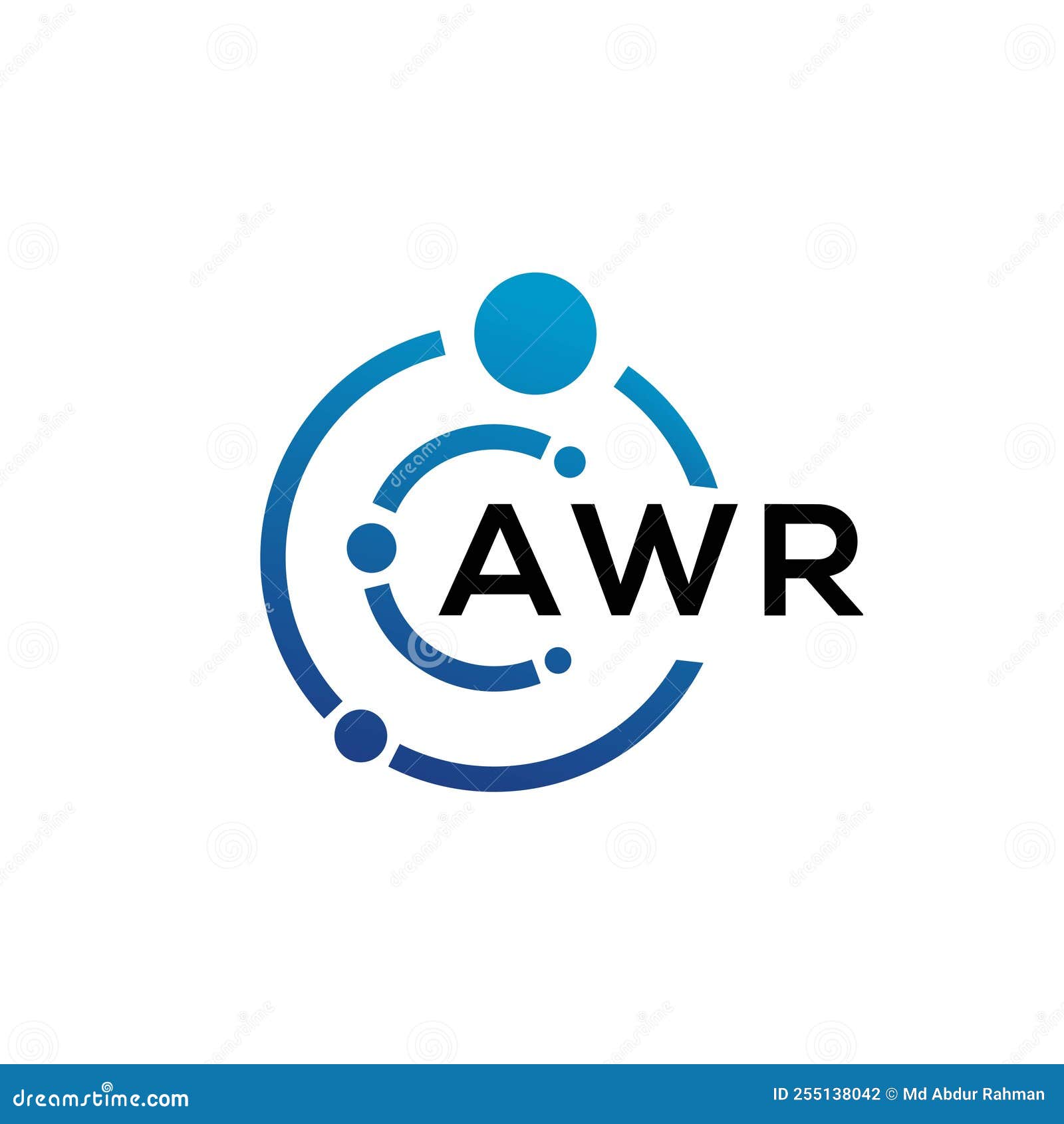 AWR Letter Logo Design on Black Background. AWR Creative Initials ...