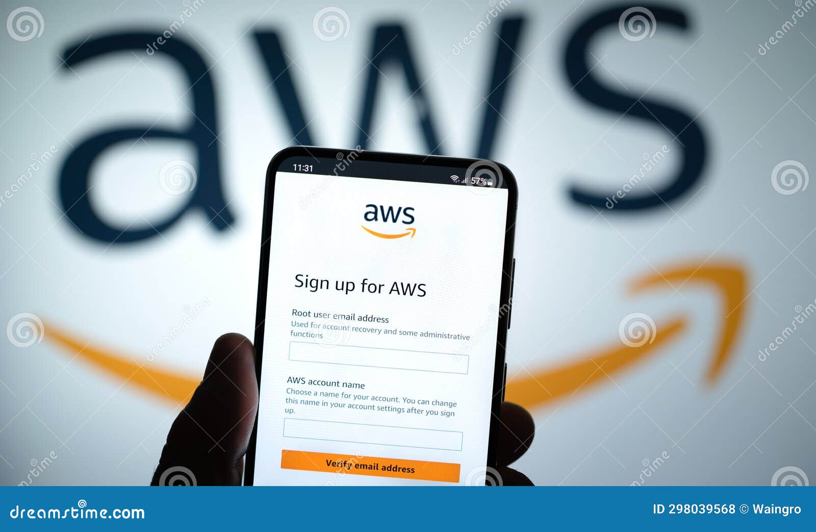 Aws Amazon Web Services Aws Website Displayed On Smartphone Editorial