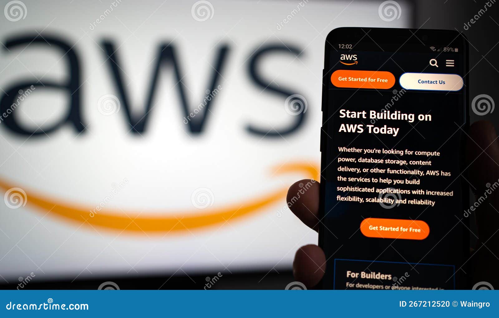 AWS Amazon Web Services - Logo on Mobile Phone Editorial Image - Image ...