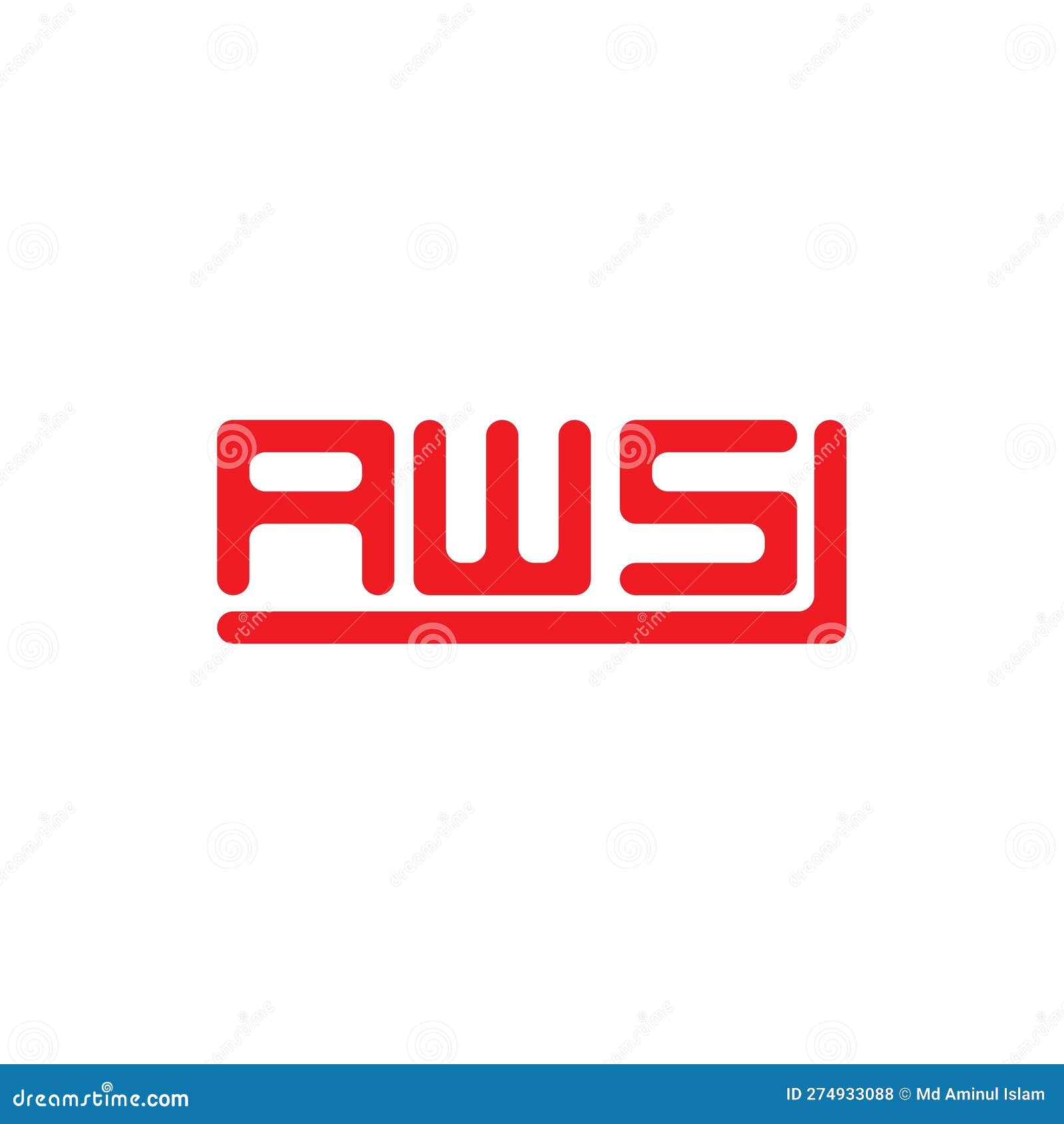 AWS Letter Logo Creative Design with Vector Graphic, Stock Vector ...