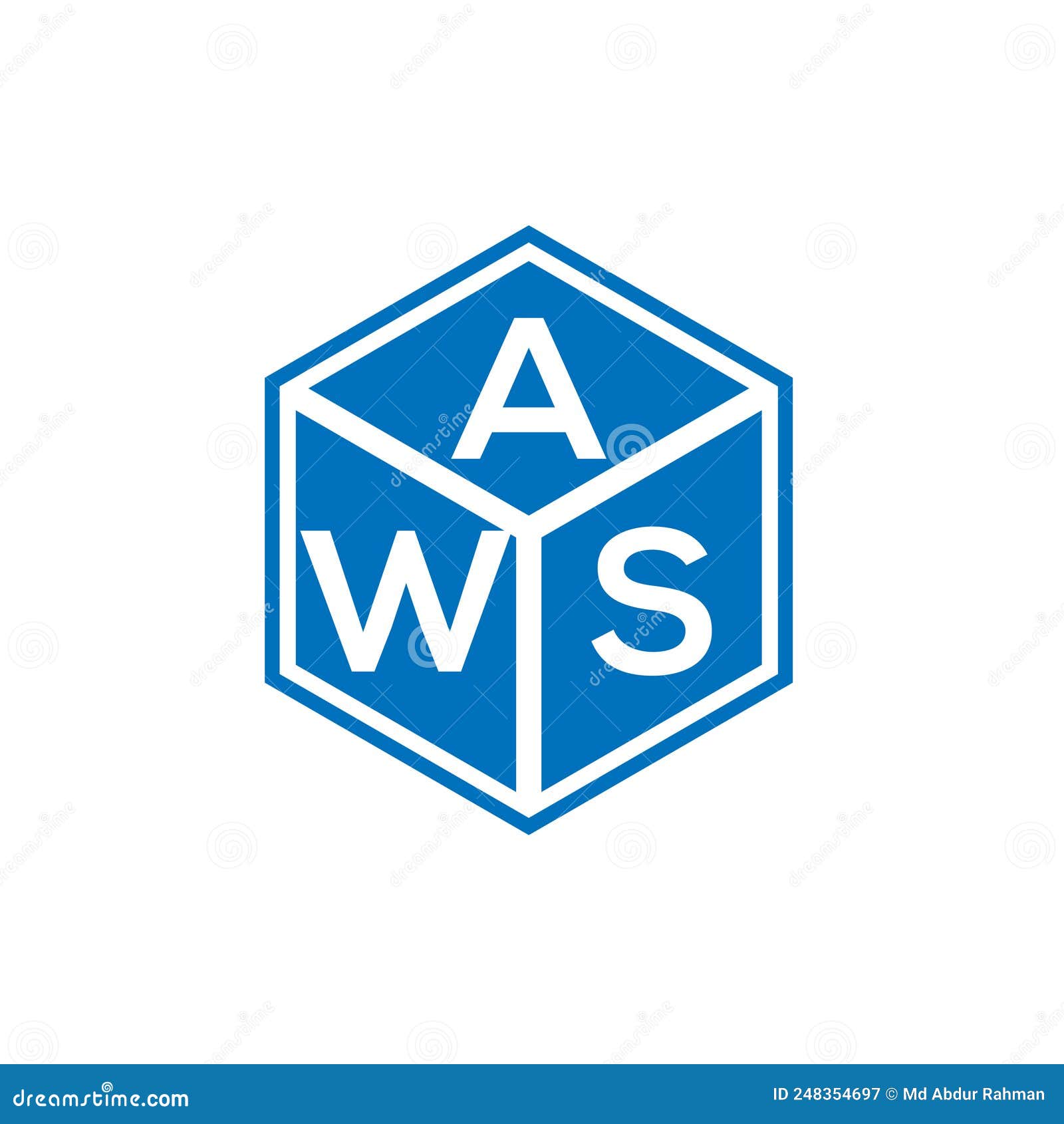 AWS Letter Logo Design on Black Background. AWS Creative Initials ...