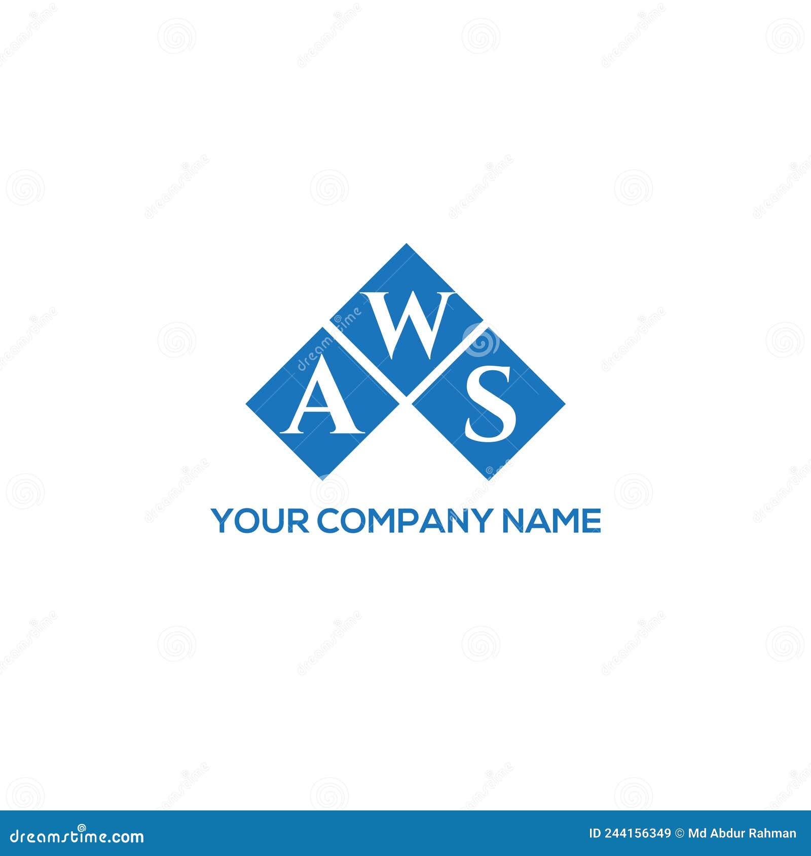 AWS Letter Logo Design on White Background. AWS Creative Initials ...