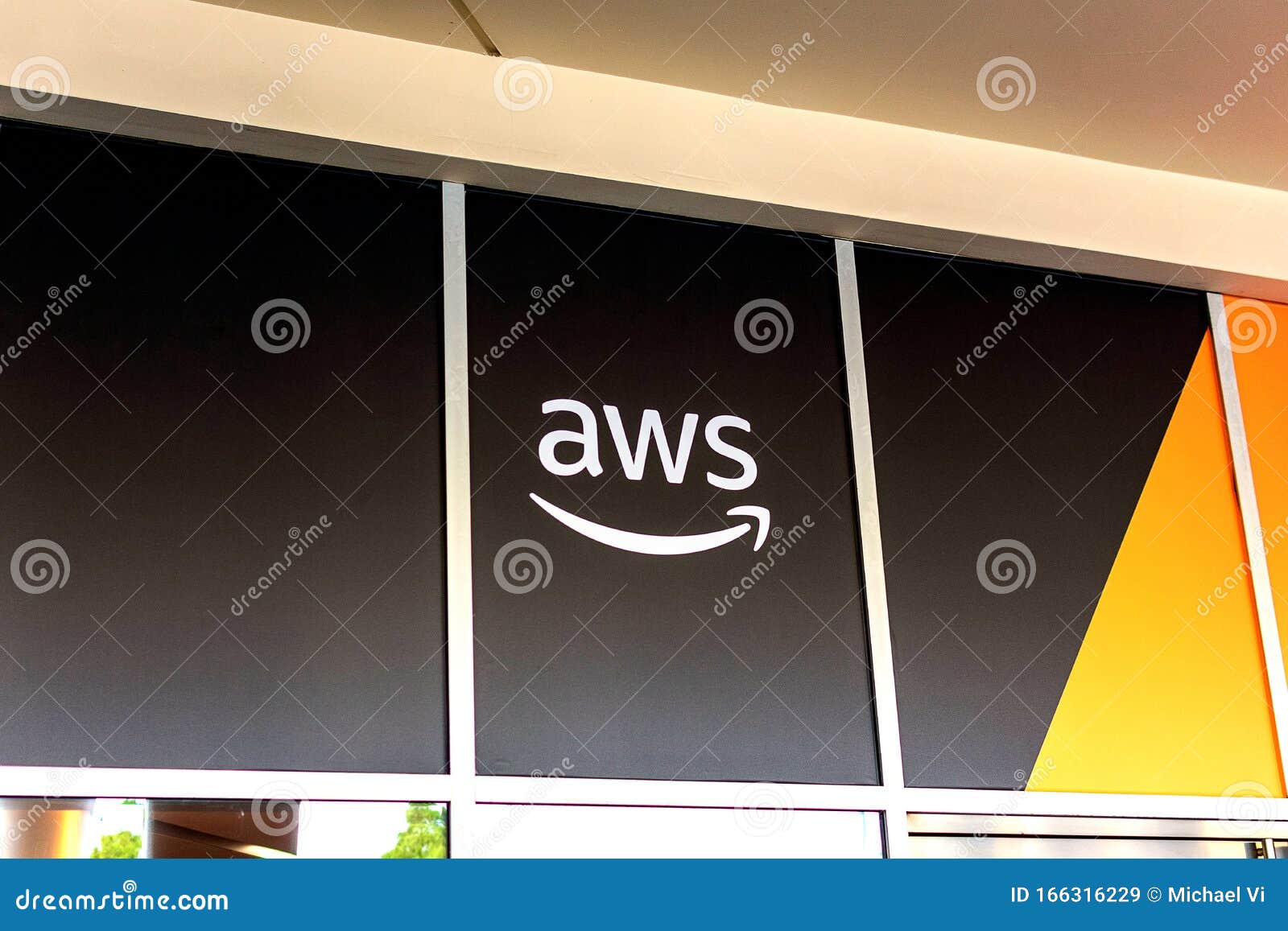 AWS Sign of Amazon Web Services Editorial Stock Image - Image of ...