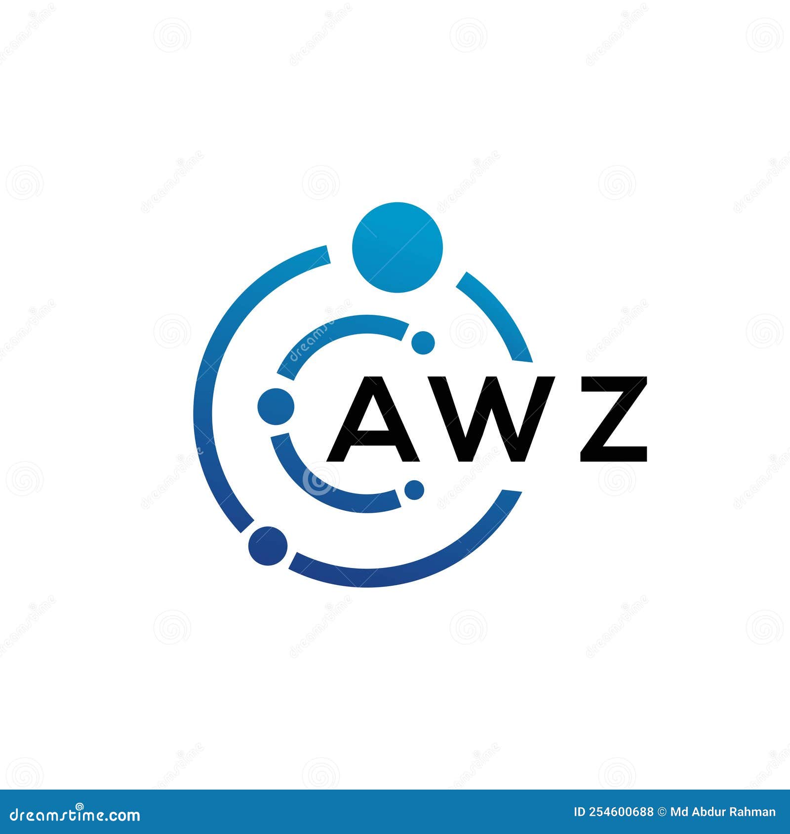 AWZ Letter Logo Design on Black Background. AWZ Creative Initials ...