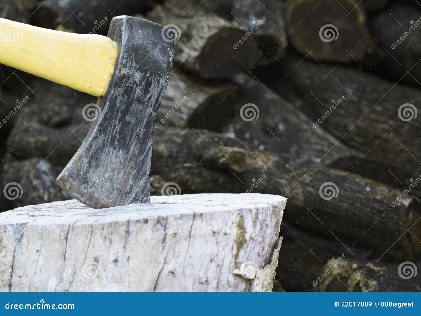 Ax on chopping block wood stock image. Image of sharp - 22017089