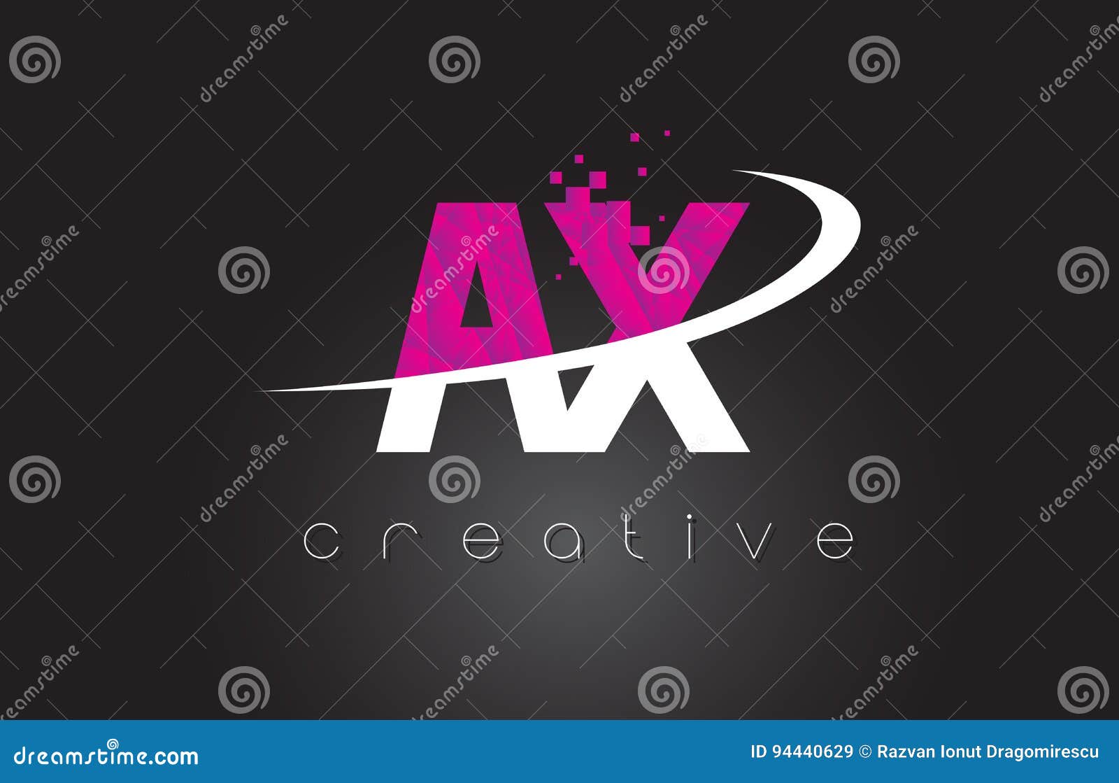 AX a X Creative Letters Design with White Pink Colors Stock Vector ...