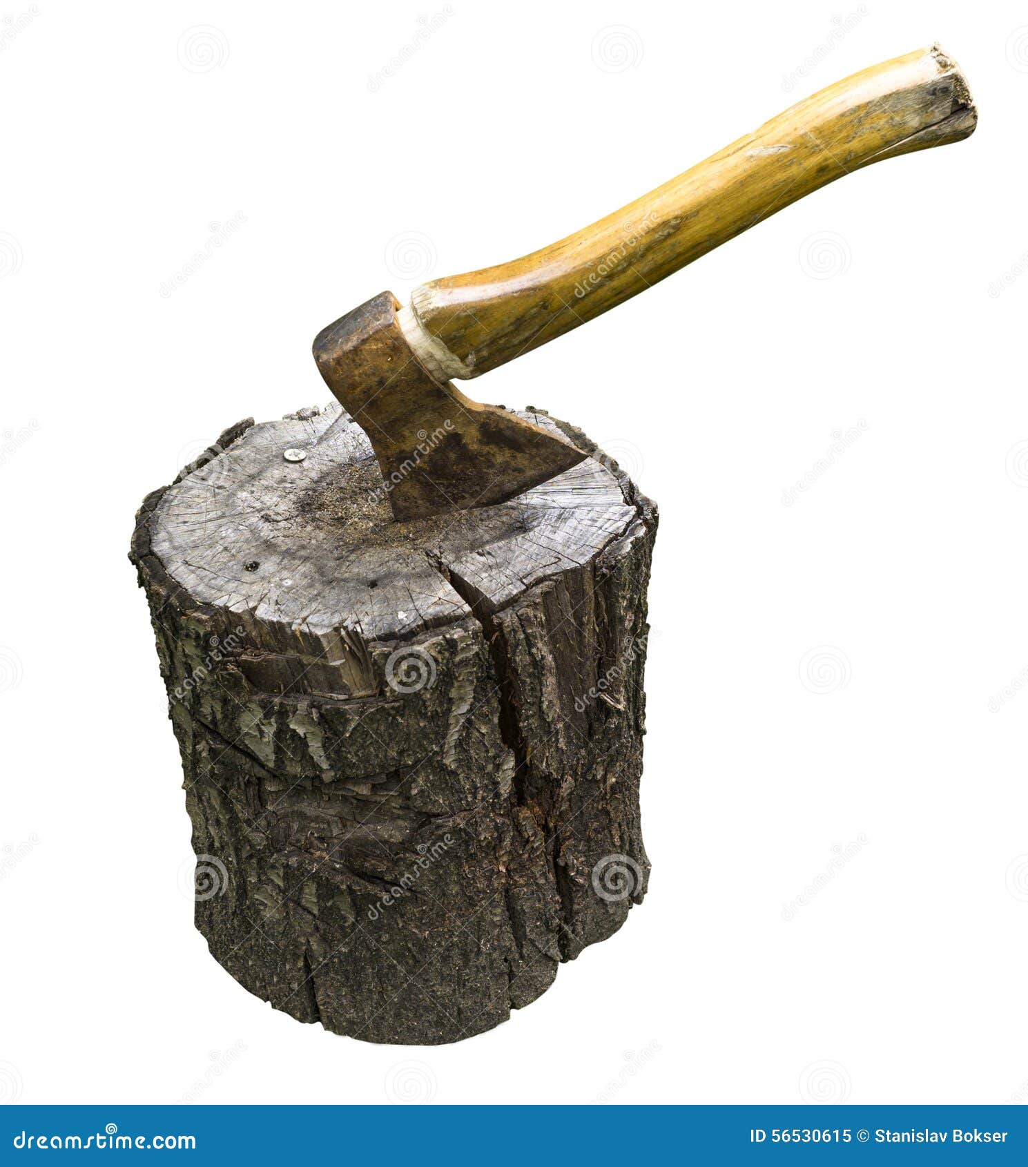Ax Driven into the Wood Timber Isolated Stock Image - Image of industry ...
