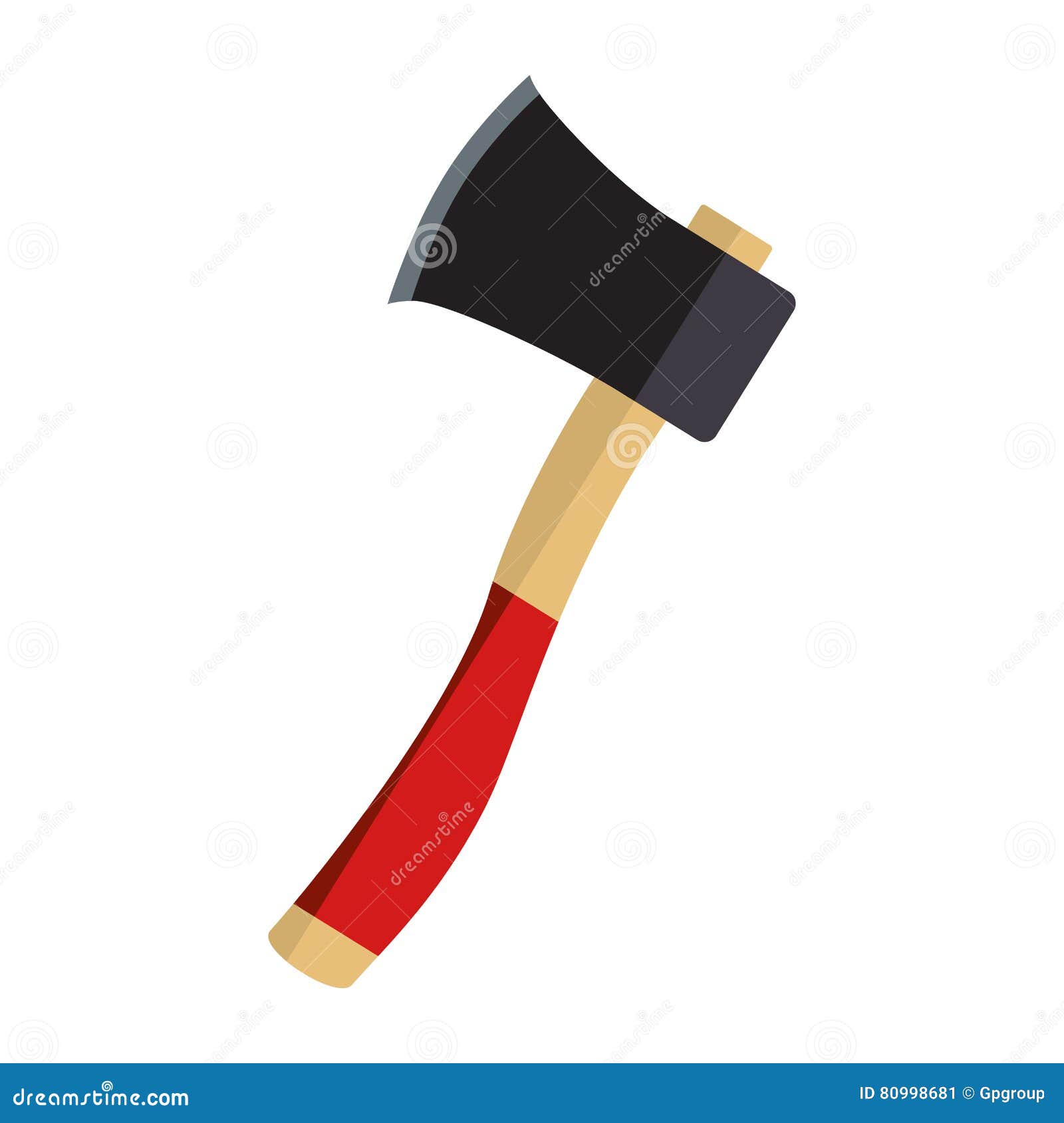 Ax icon with wooden handle stock vector. Illustration of clipart - 80998681