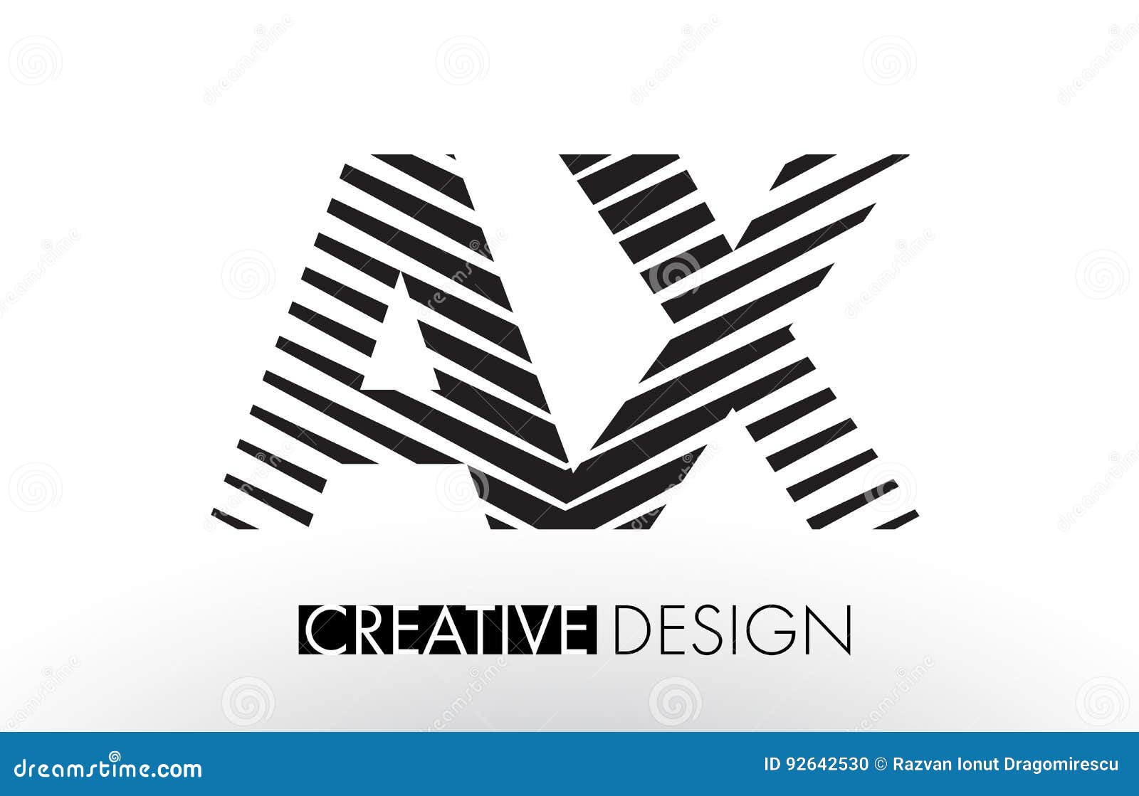 AX a X Lines Letter Design with Creative Elegant Zebra Stock Vector ...