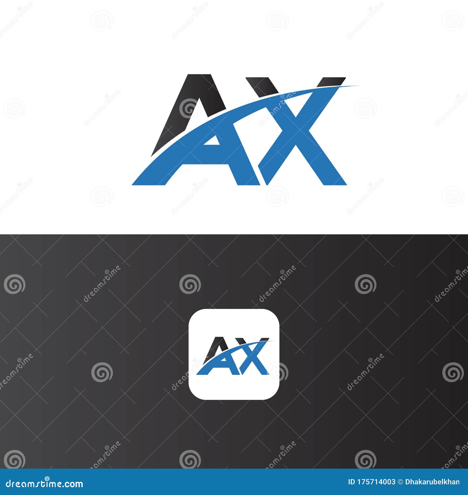 AX Logo Letter Design Template Element Stock Vector - Illustration of ...