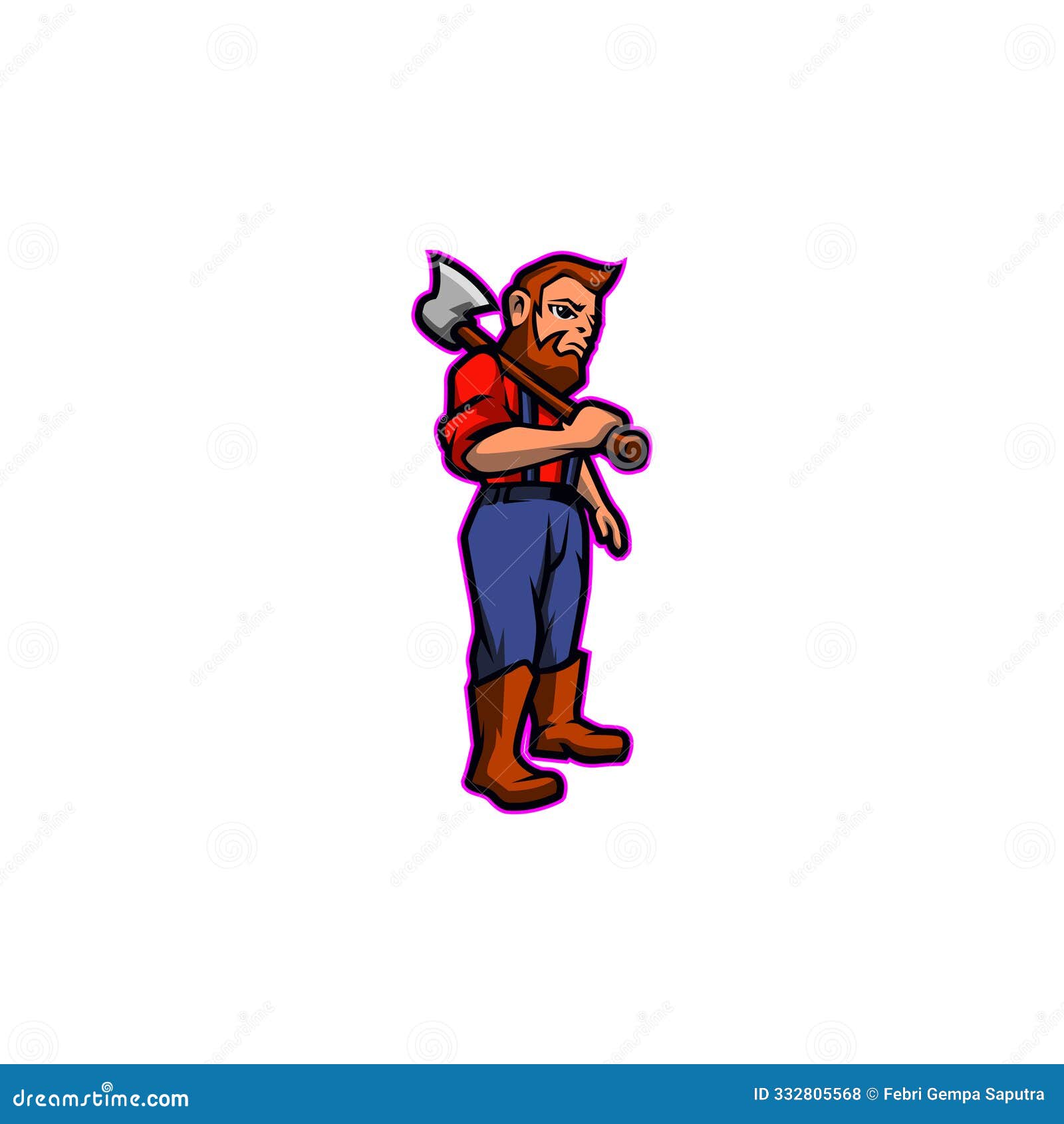 Ax Man Logo Mascot Vector stock illustration. Illustration of emblem ...