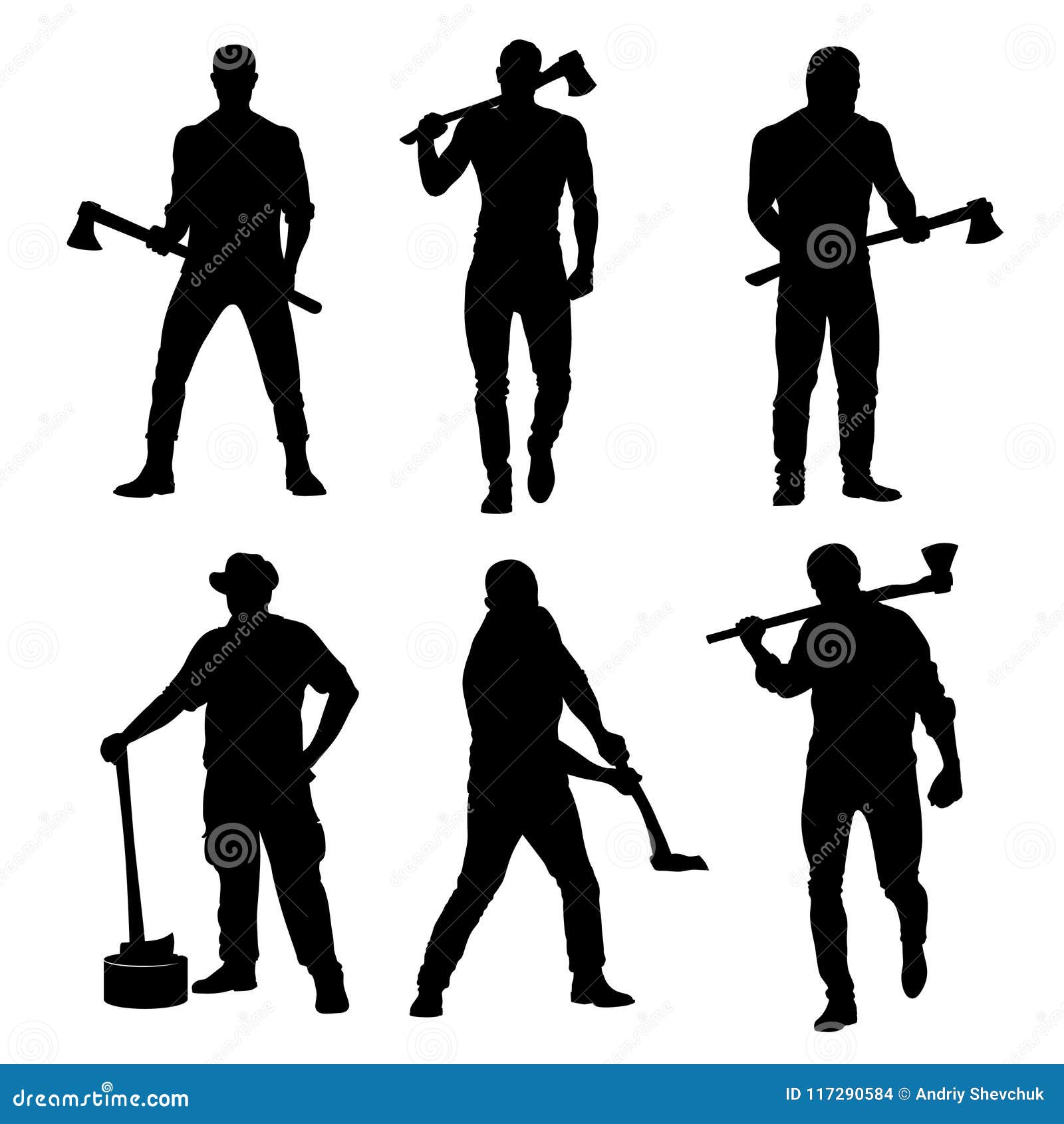 Axman. Men from the Profession of Woodcutter Stock Vector ...
