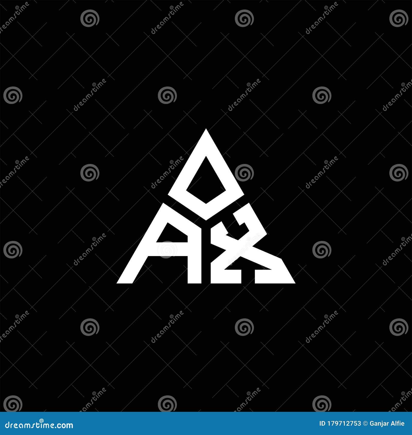 AX Monogram Logo with 3 Pieces Shape Isolated on Triangle Stock Vector ...