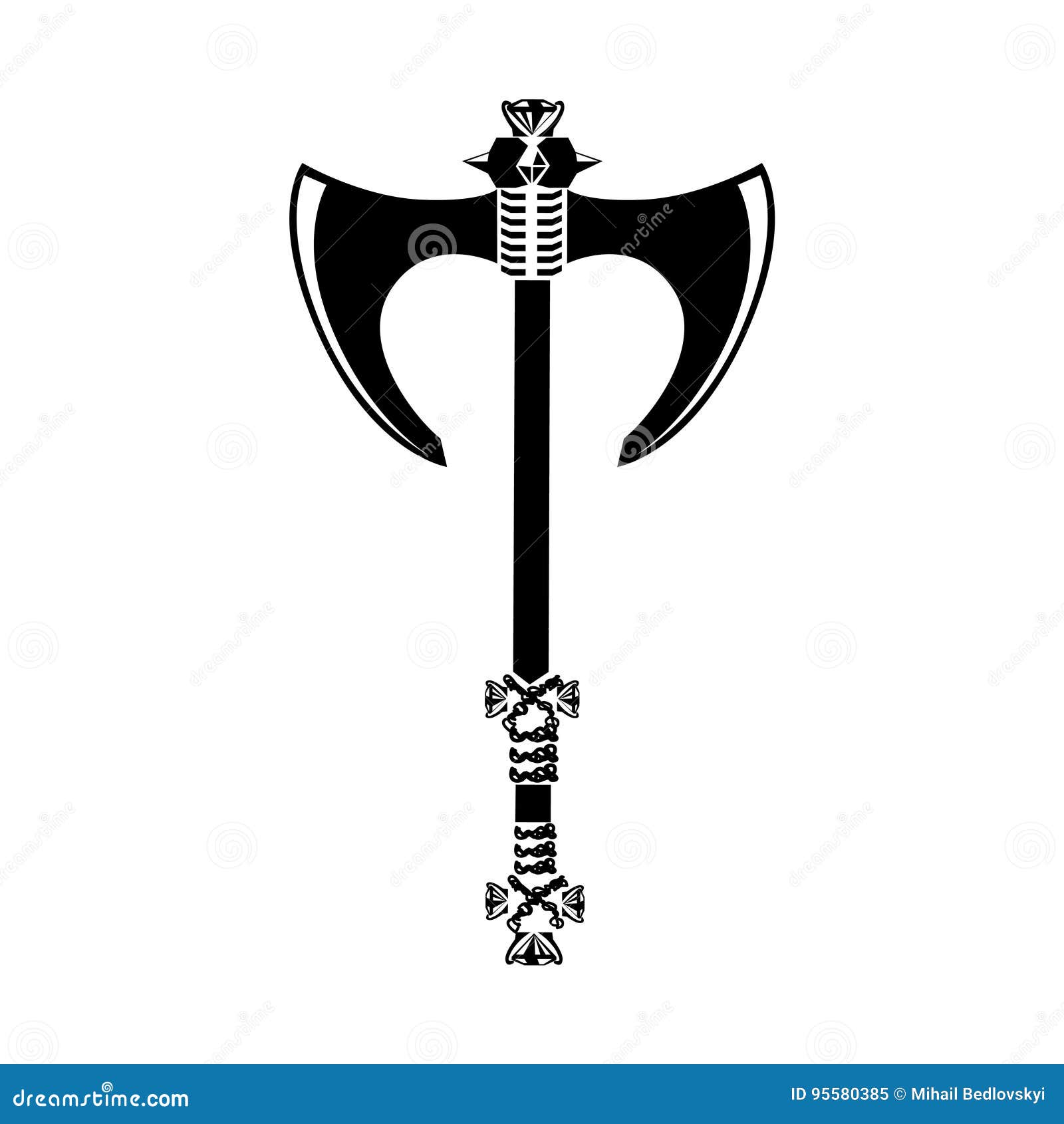 Ax silhouette stock vector. Illustration of crossed, axes - 95580385