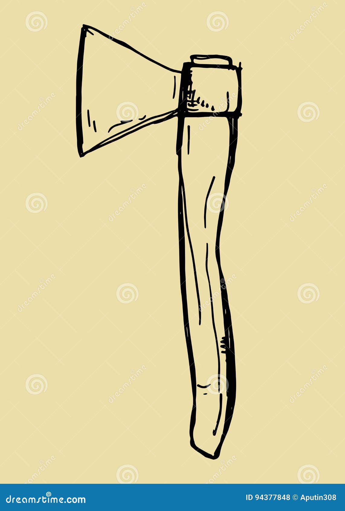 Ax Sketch. Vector Illustration Stock Vector - Illustration of equipment ...