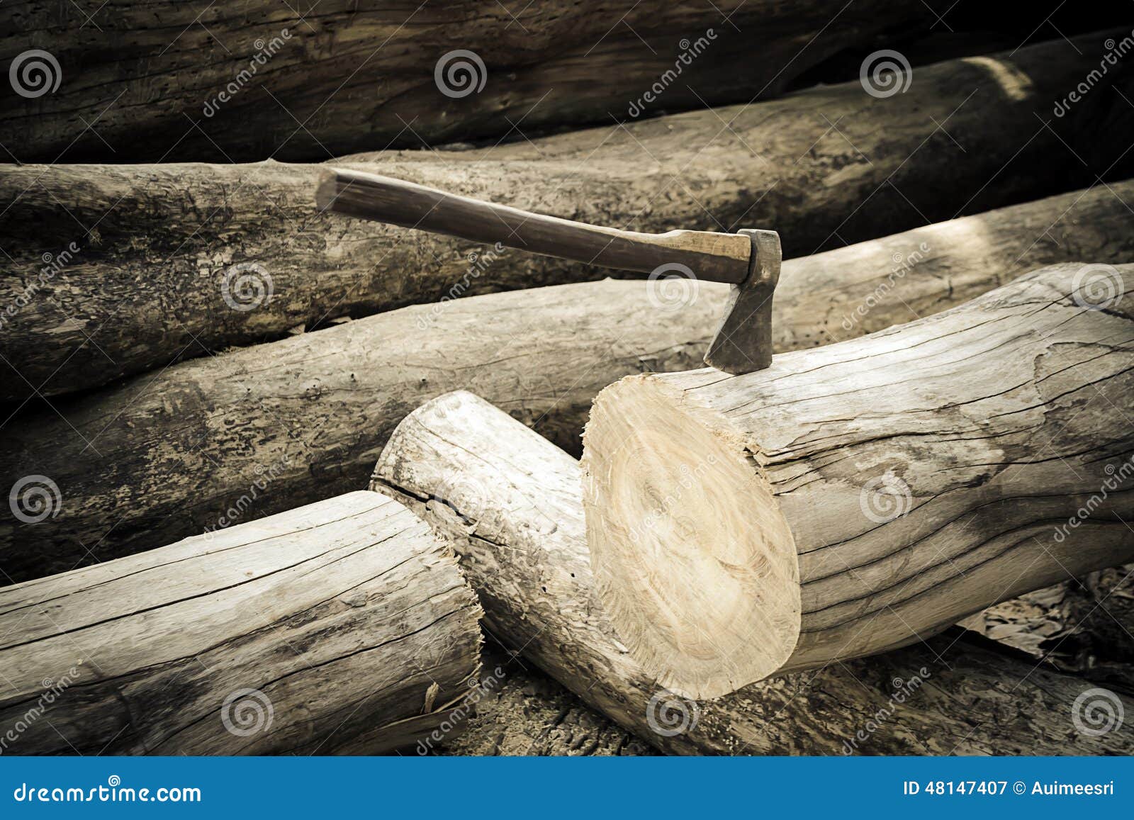 Ax on the timber. stock image. Image of wood, tree, industry - 48147407