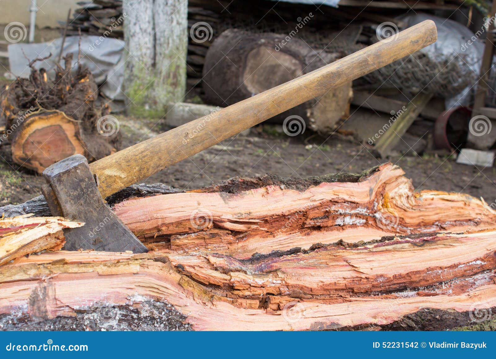 Ax in wood stock photo. Image of firewood, weapon, material - 52231542