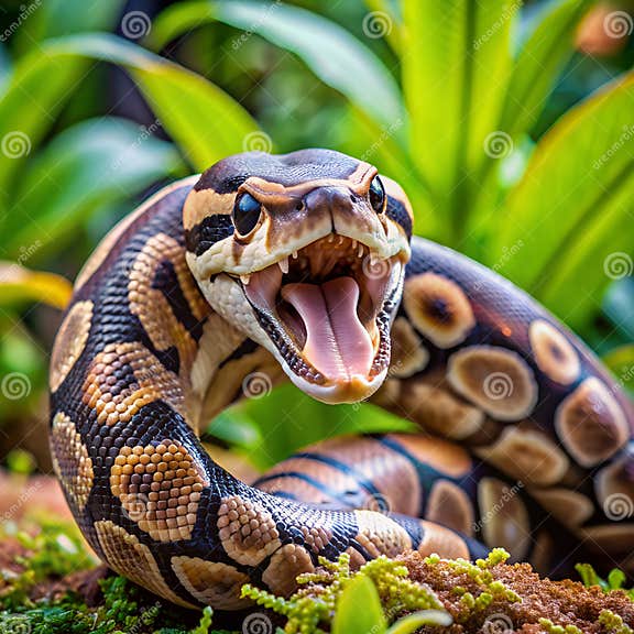 Axanthic Ball Python Angry Garden Stock Illustration - Illustration of ...