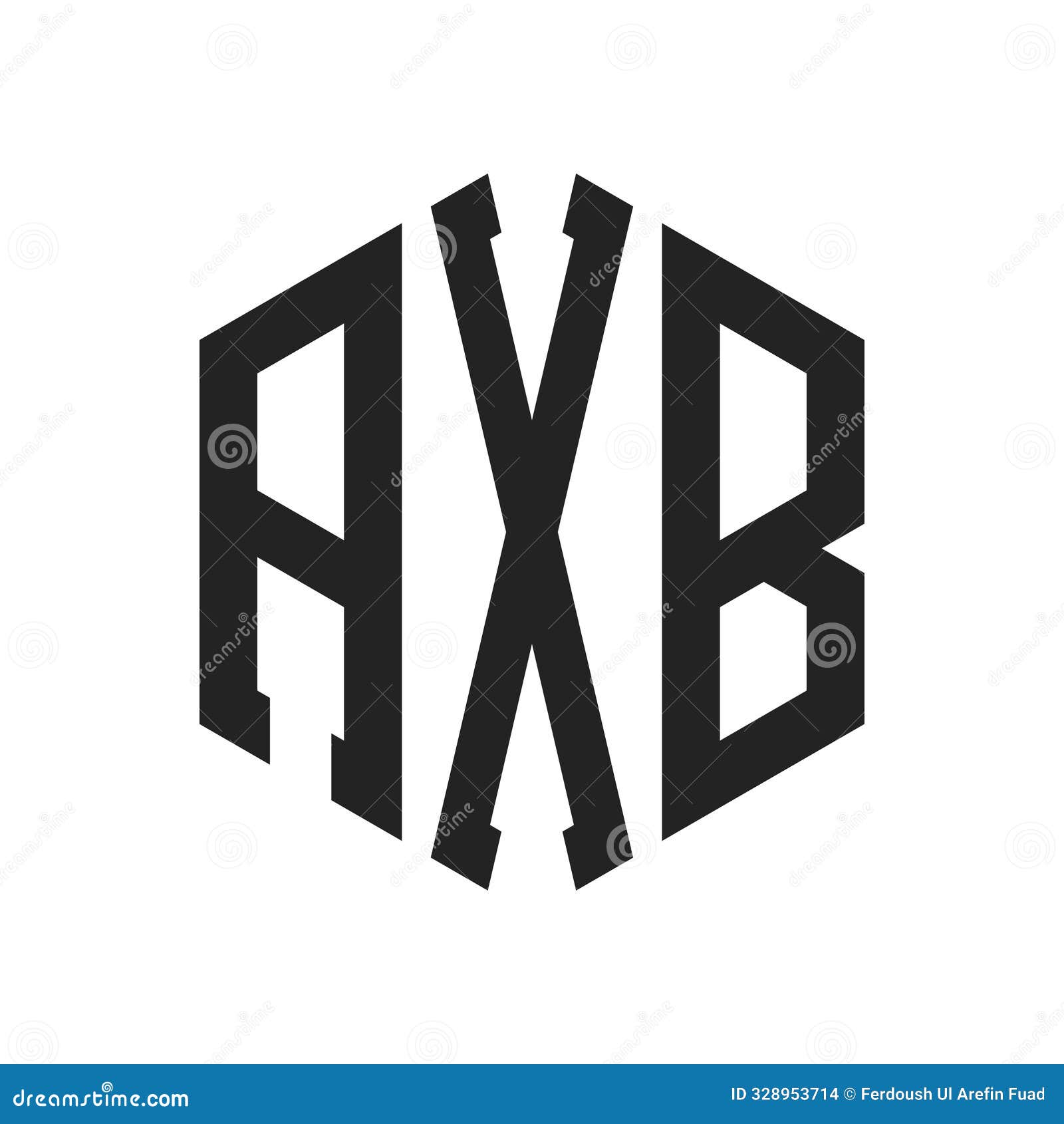 AXB Logo Design. Initial Letter AXB Monogram Logo Using Hexagon Shape ...