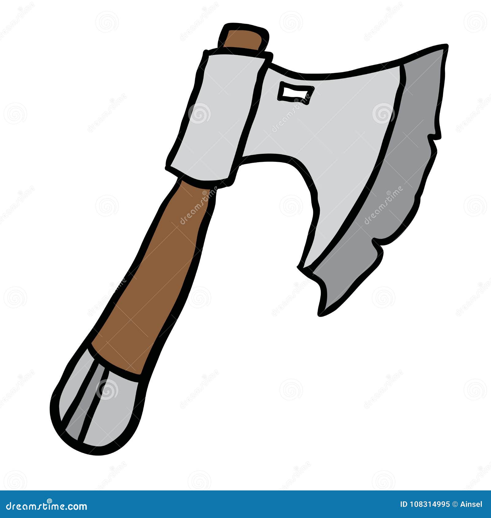 Axe cartoon stock illustration. Illustration of hand - 108314995