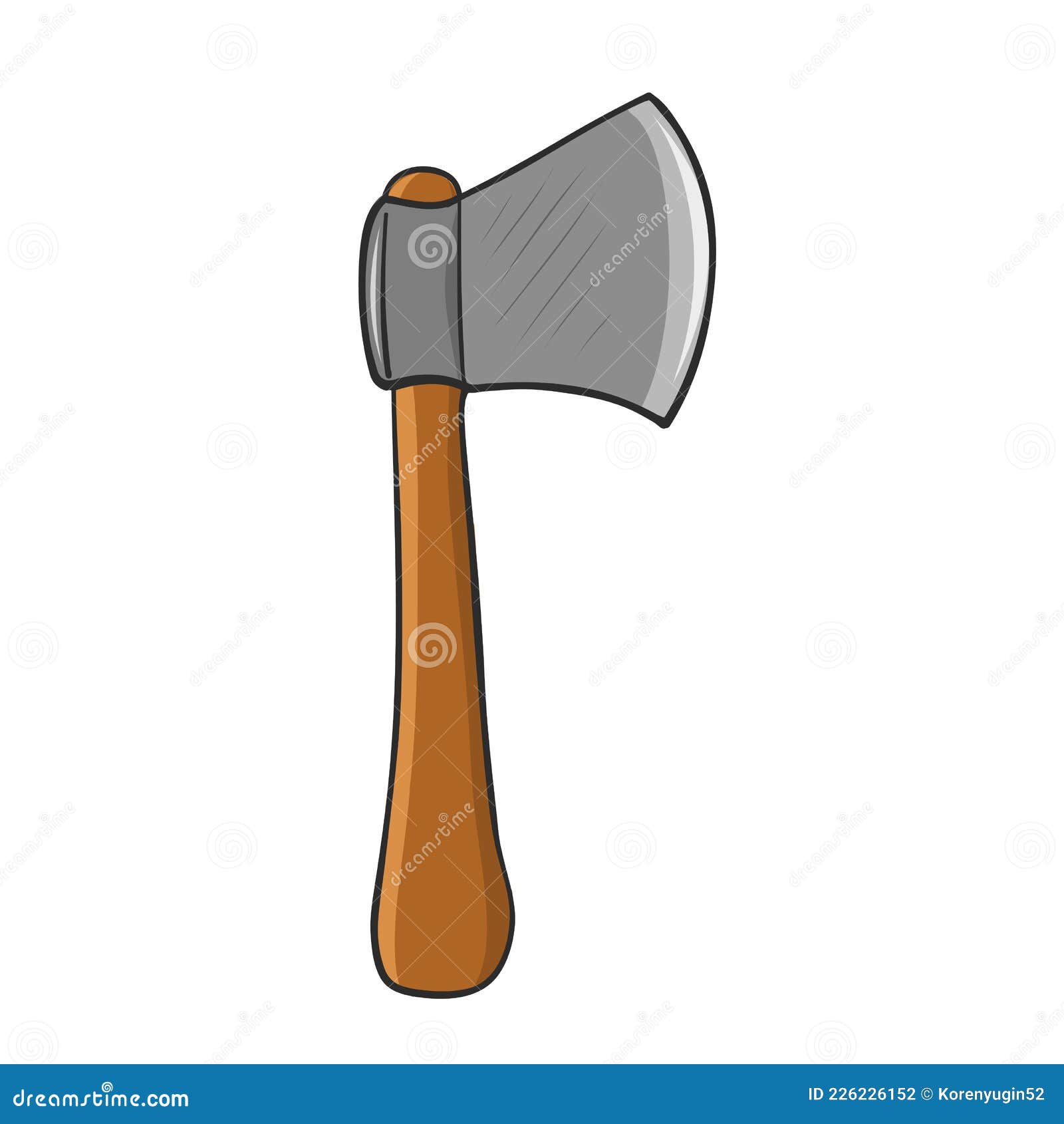 Axe in Cartoon Style on White for Design Stock Vector - Illustration of ...