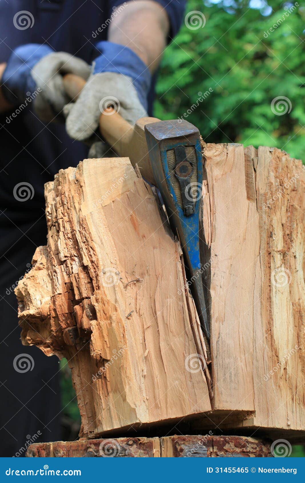 Axe chops firewood stock image. Image of muscle, warm - 31455465