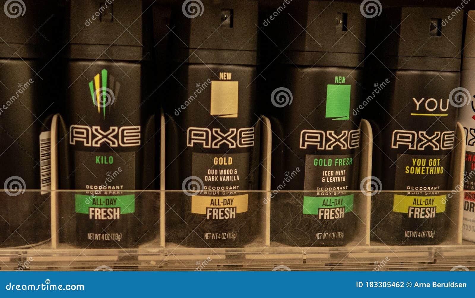 Axe Deodorant on Display editorial photography. Image of shop - 183305462