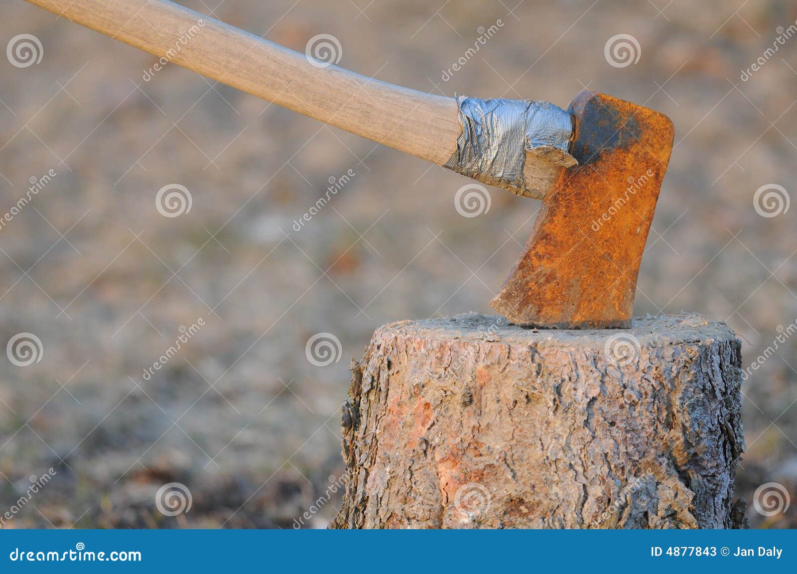 Axe Embedded In Tree Stump Stock Photos - Image: 4877843