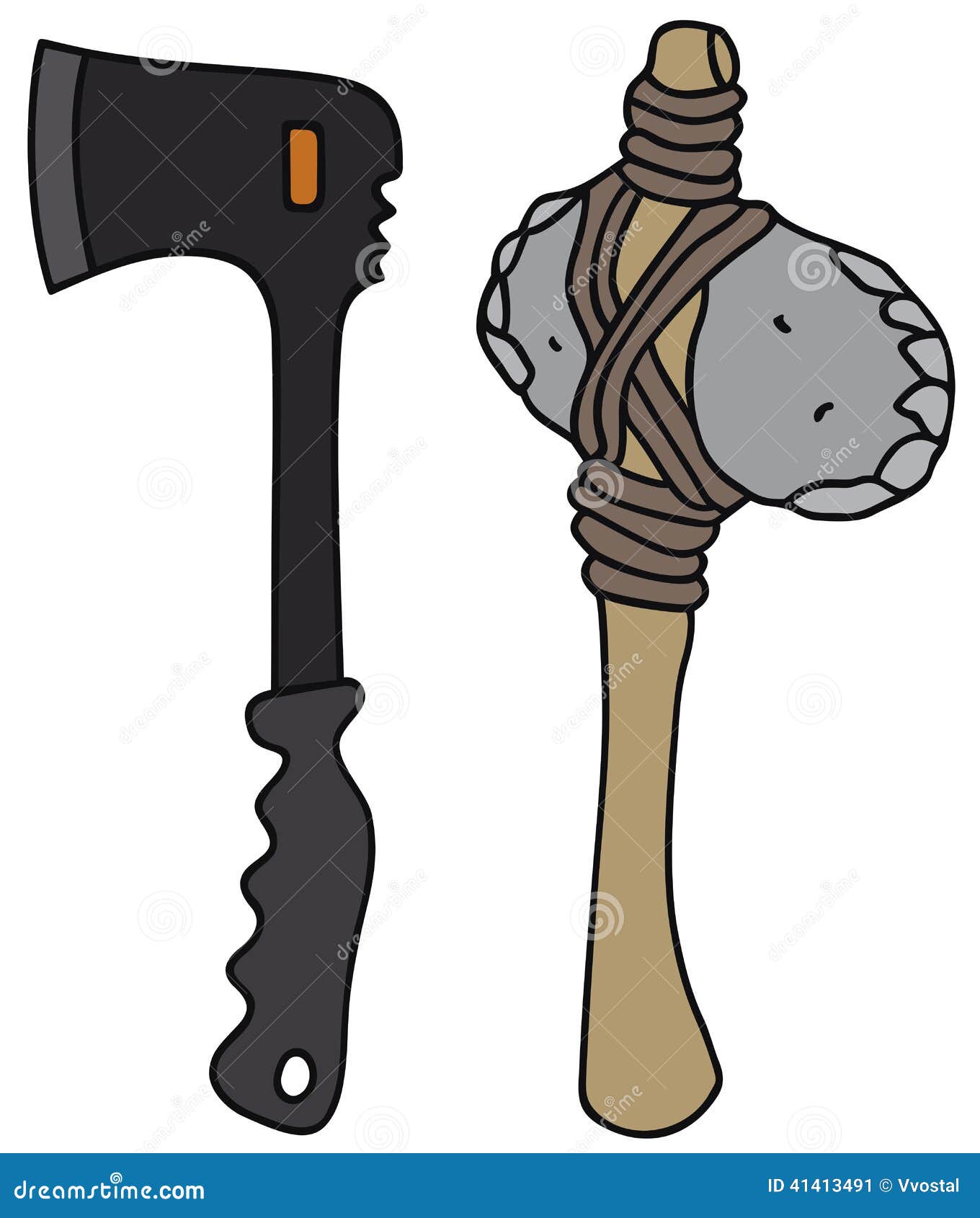 Axe stock vector. Illustration of forest, stone, wooden - 41413491