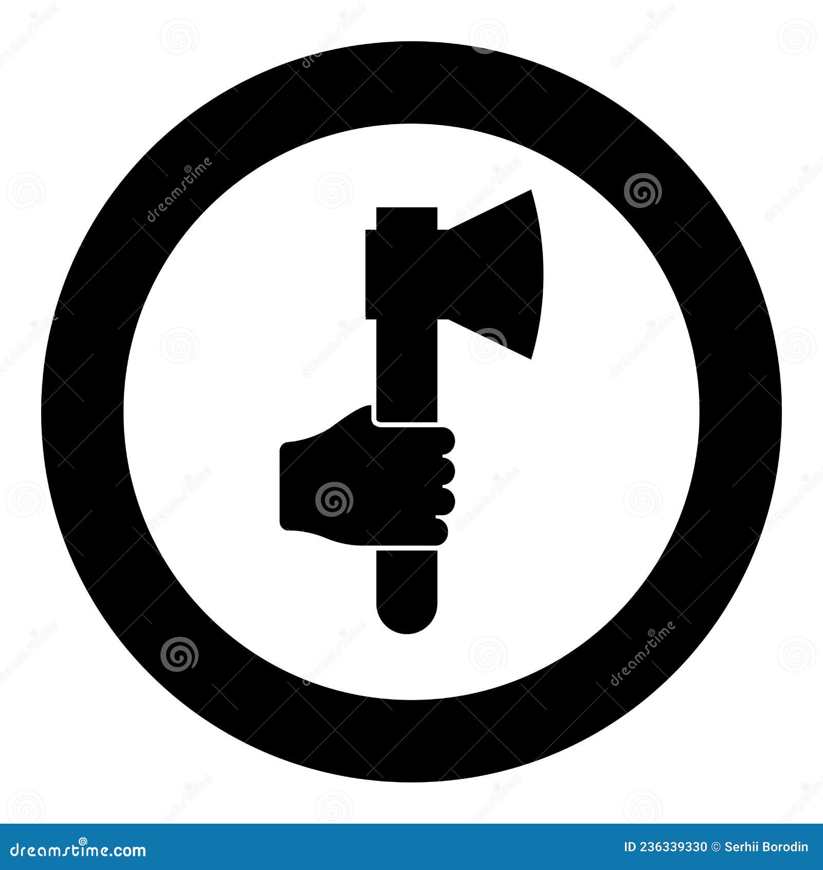 Axe in Hand Icon in Circle Round Black Color Vector Illustration Image ...