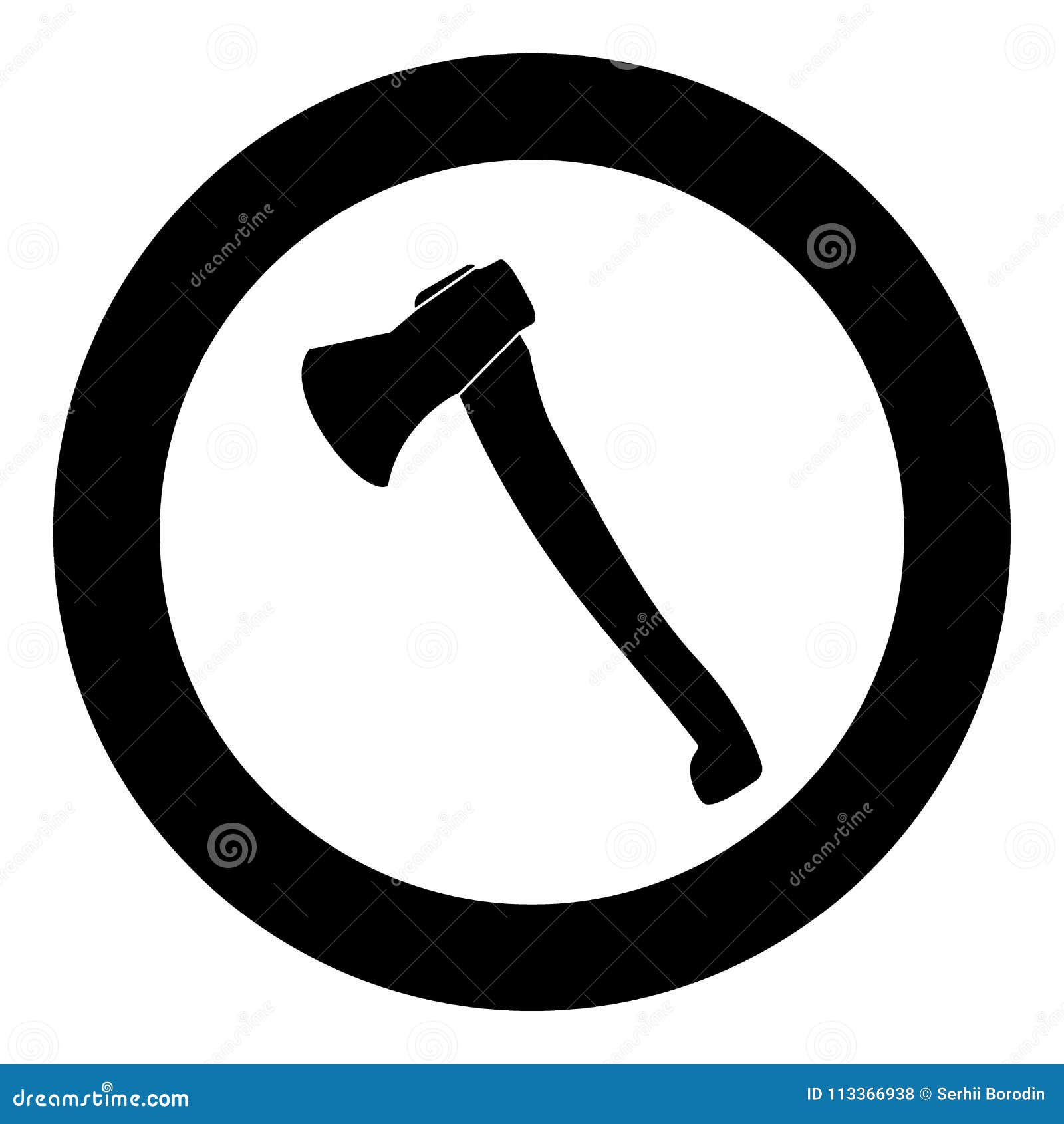 Axe Icon Black Color in Circle Stock Vector - Illustration of graphic ...