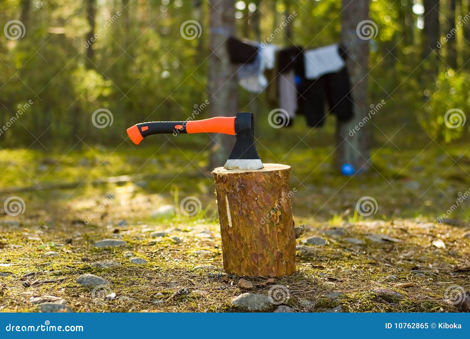 Axe and log stock image. Image of journey, wood, cutting - 10762865