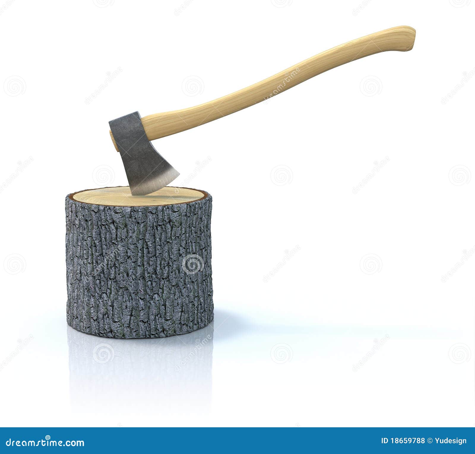 Axe and log stock illustration. Illustration of stump - 18659788
