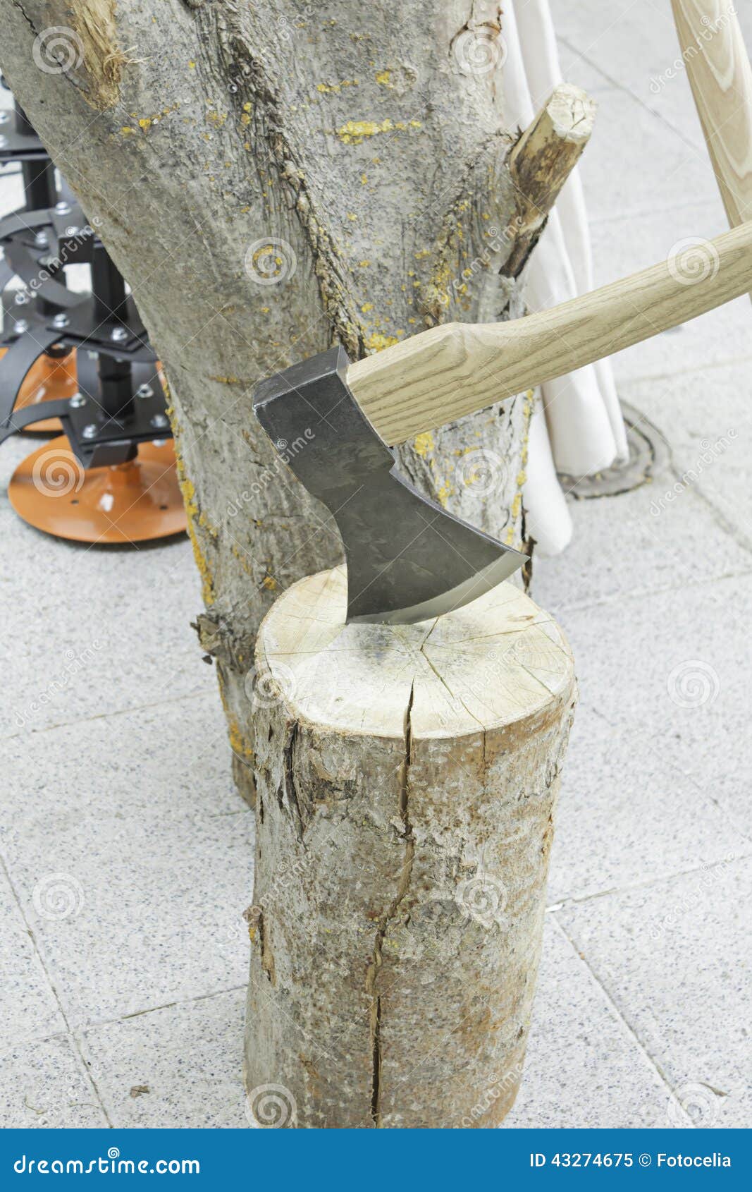 Axe in log stock image. Image of deforestation, nature - 43274675
