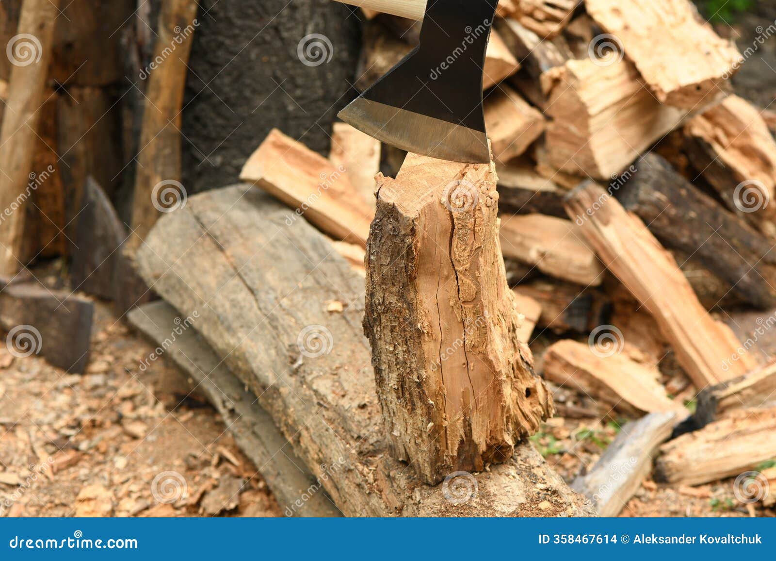 Axe and Log. High Resolution Photo Stock Photo - Image of guardian ...