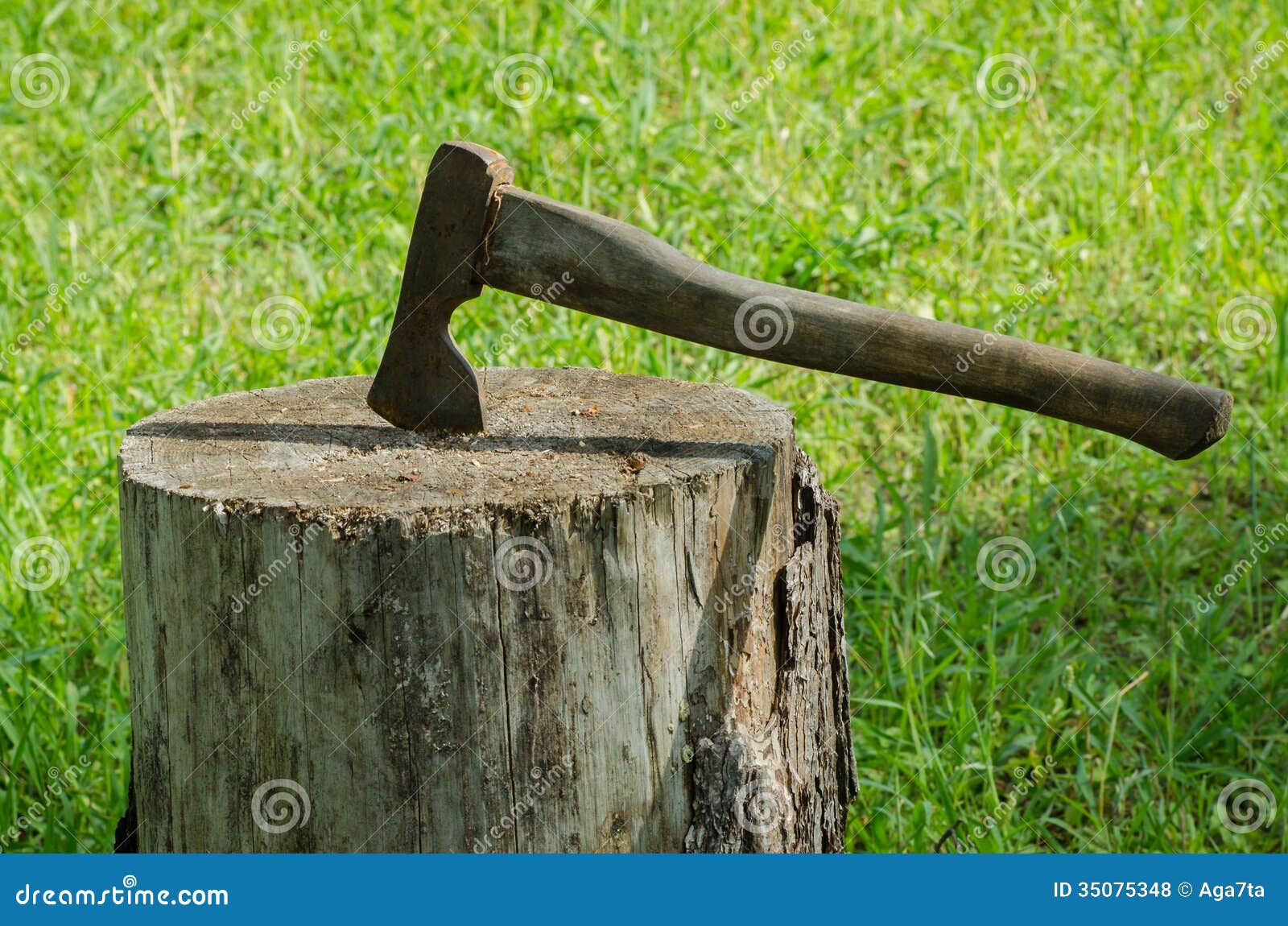 Axe in log stock photo. Image of equipment, hatchet, timber - 35075348