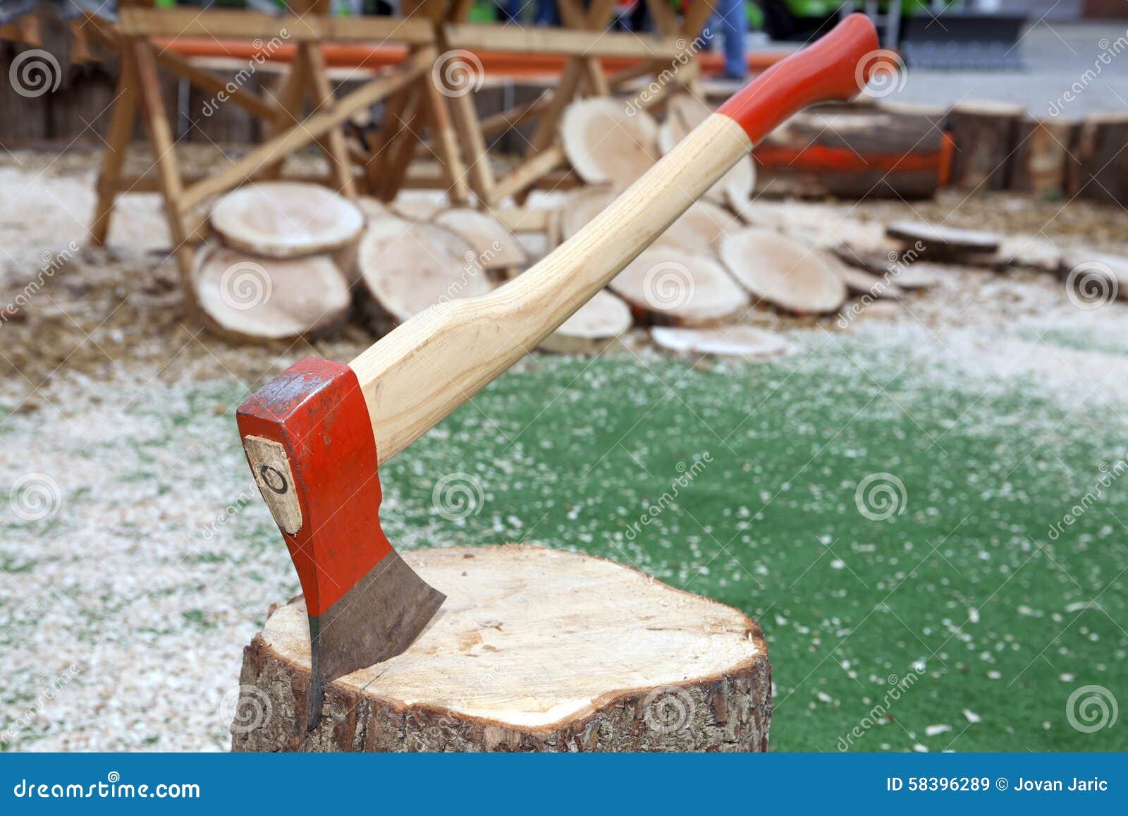 Axe in log stock image. Image of lumber, stub, cutting - 58396289