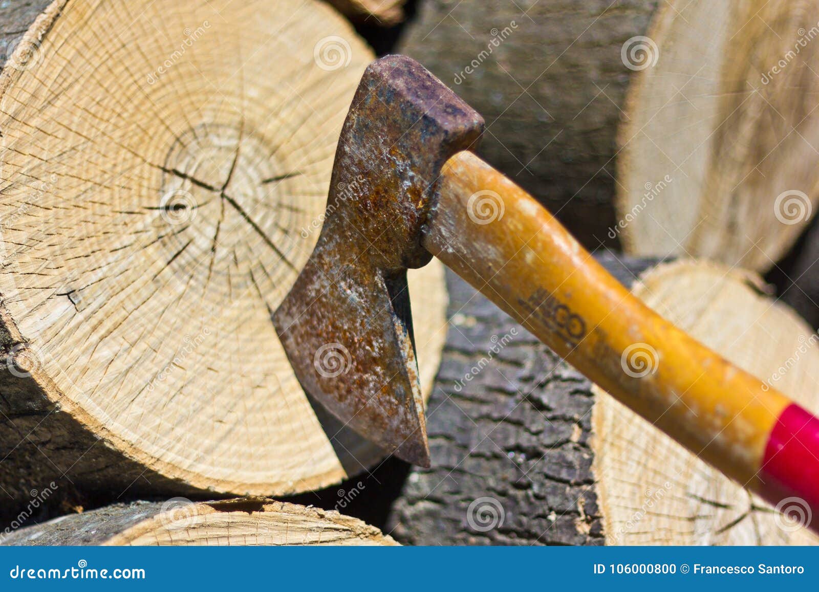 Axe and log stock photo. Image of atchet, fire, handle - 106000800