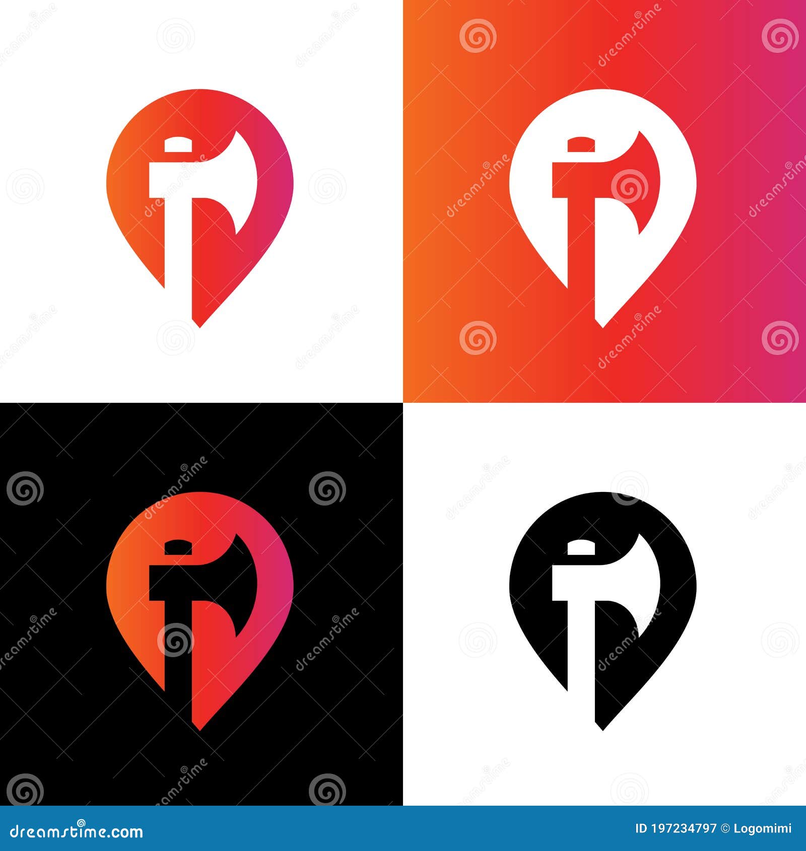 Axe and Map Pin Logo Concept, Ax and Location Pointer Icon, Hatchet and ...