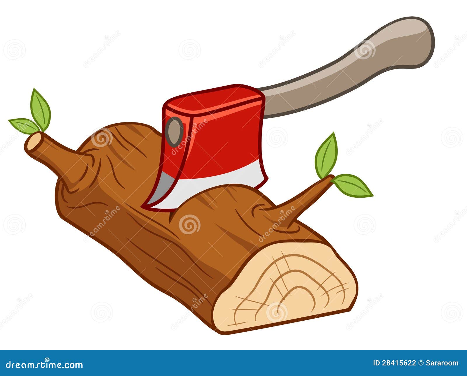 Axe set on timber stock vector. Illustration of object - 28415622
