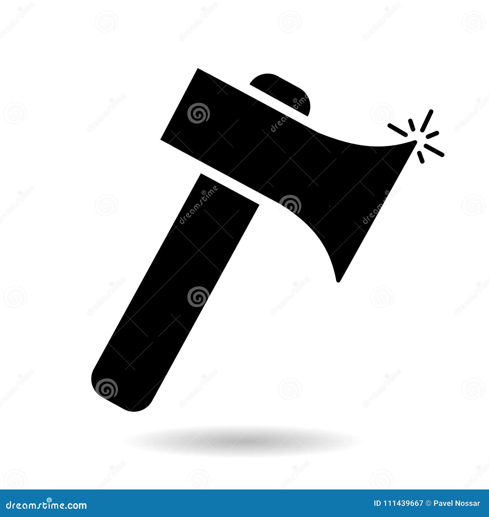 Axe silhouette icon stock vector. Illustration of hatchet - 111439667
