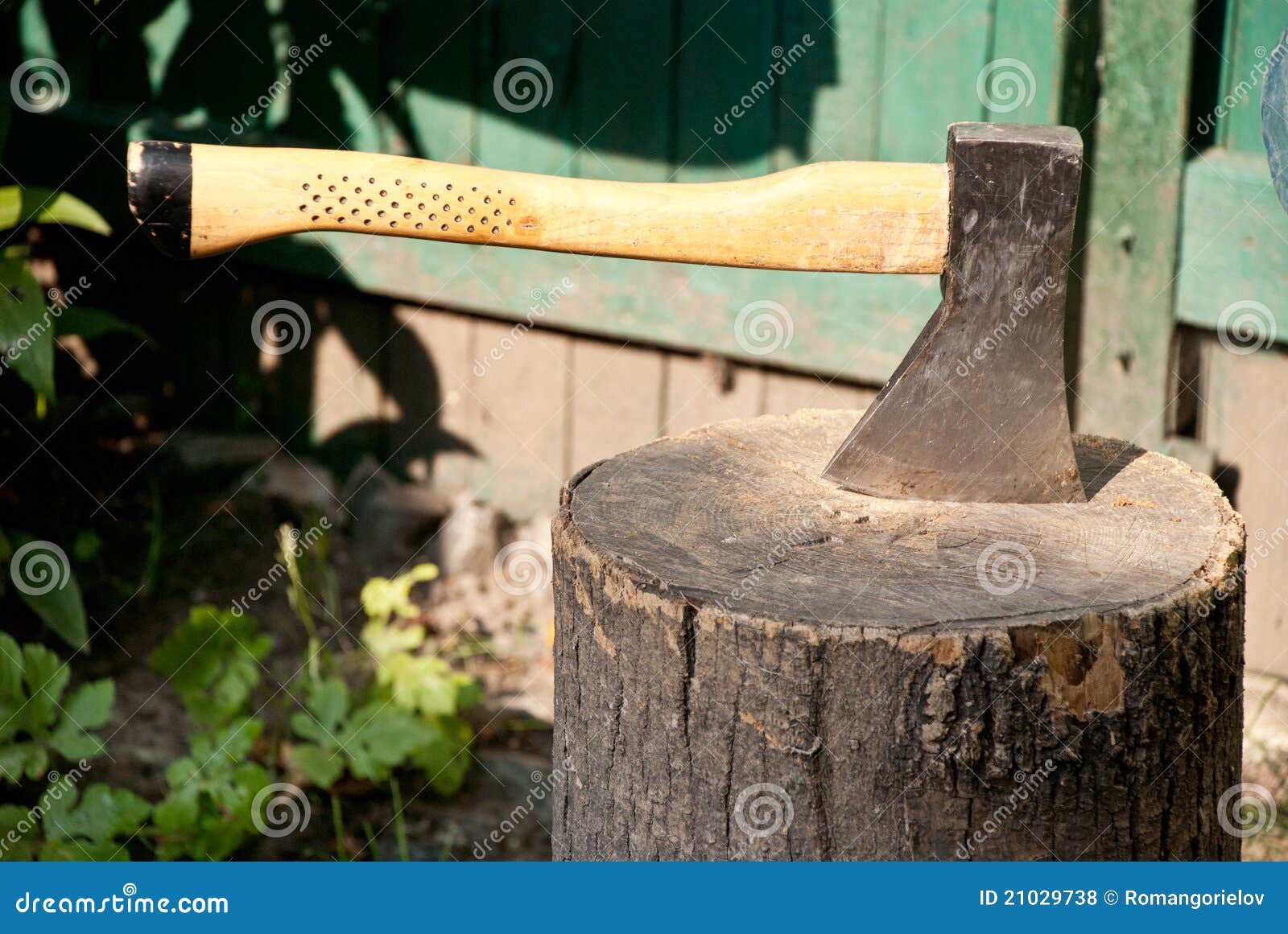 Axe in a stump stock photo. Image of iron, tool, metal - 21029738