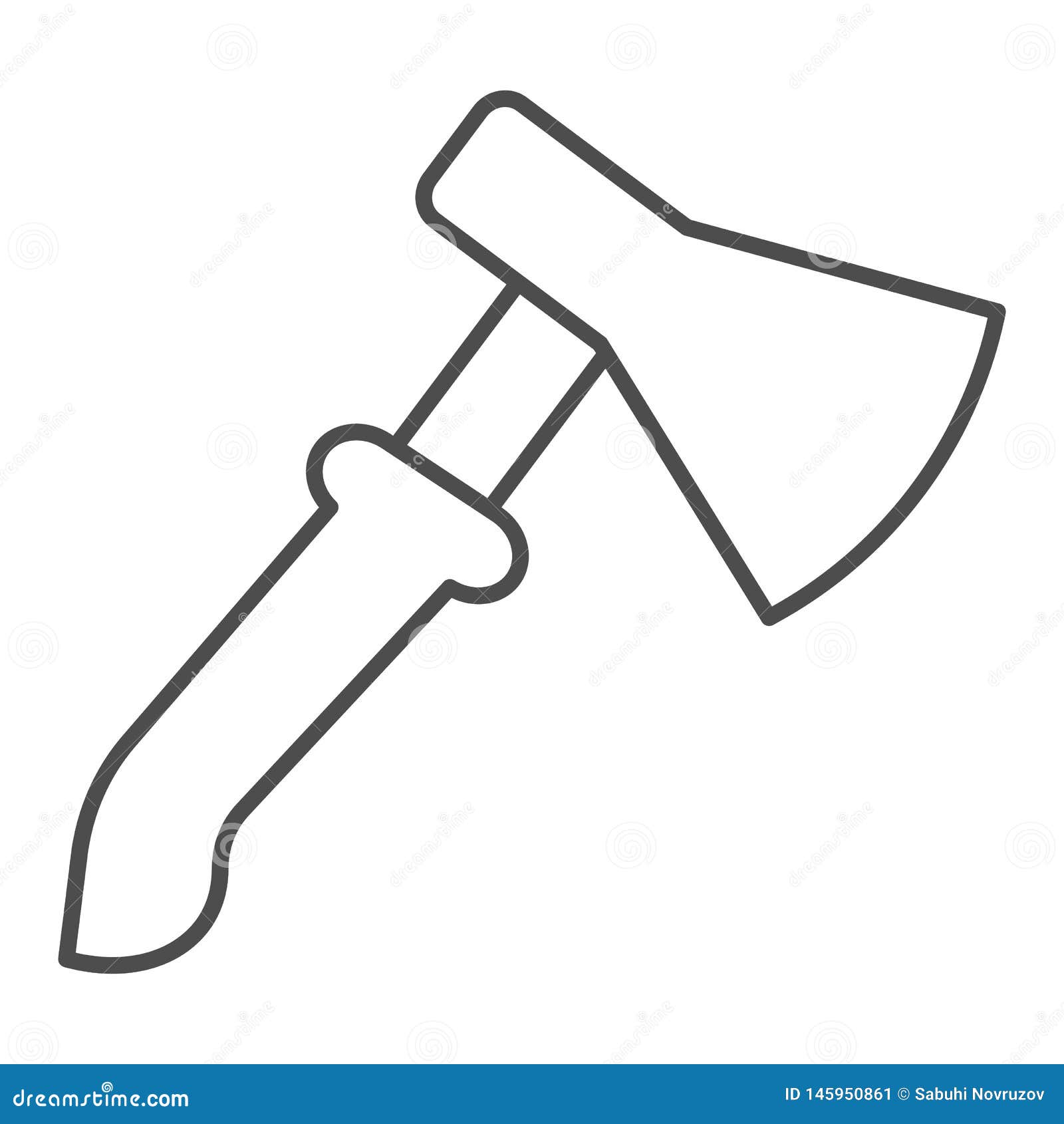 Axe Thin Line Icon. Blade Vector Illustration Isolated on White. Ax ...