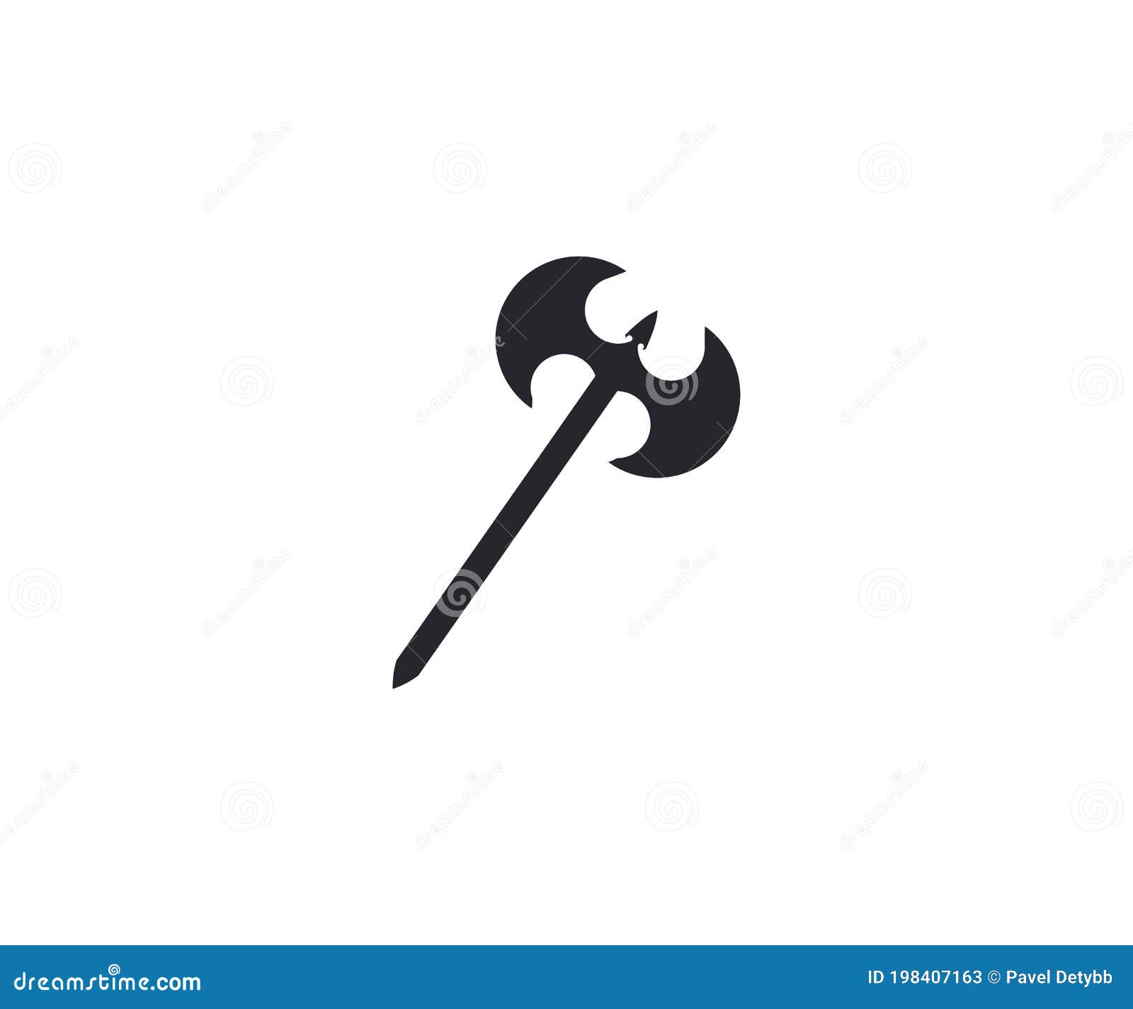 Axe, Tool, Fantasy, Game Icon. Vector Illustration, Flat Design Stock ...