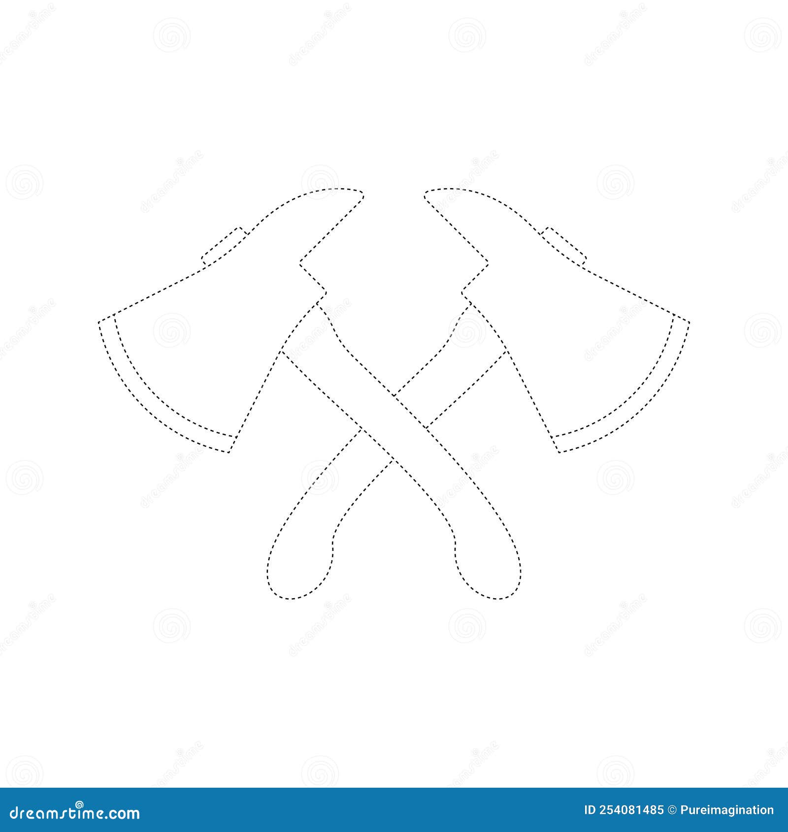 Axe Tracing Worksheet for Kids Stock Vector - Illustration of design ...