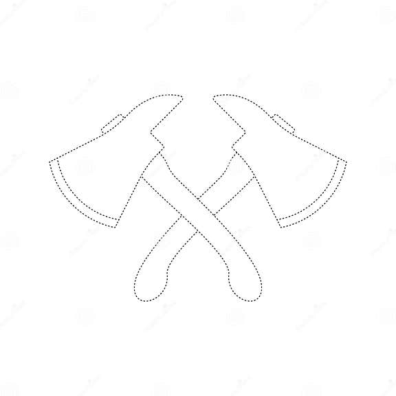 Axe Tracing Worksheet for Kids Stock Vector - Illustration of design ...
