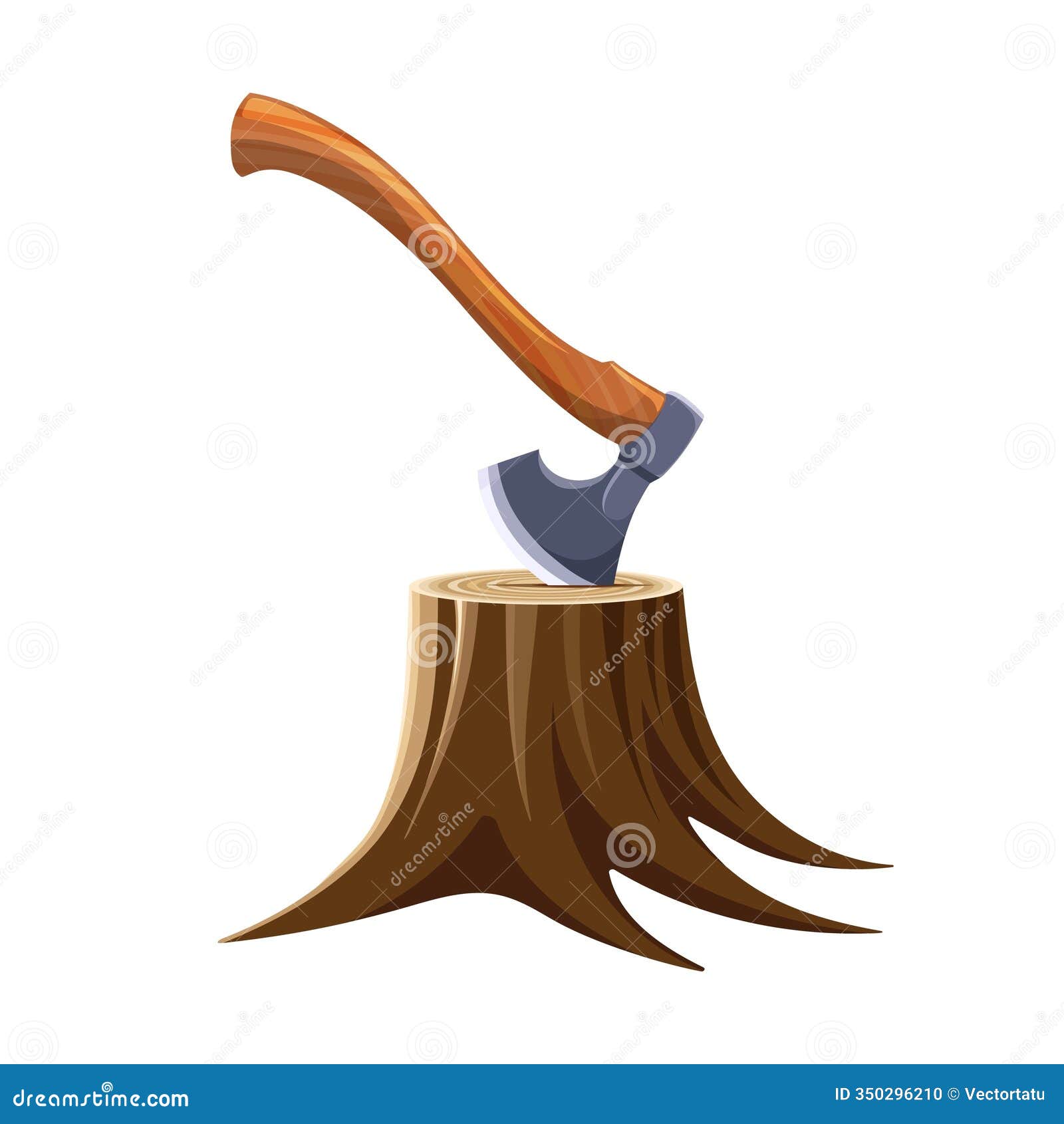 Axe in tree stump stock illustration. Illustration of blade - 350296210