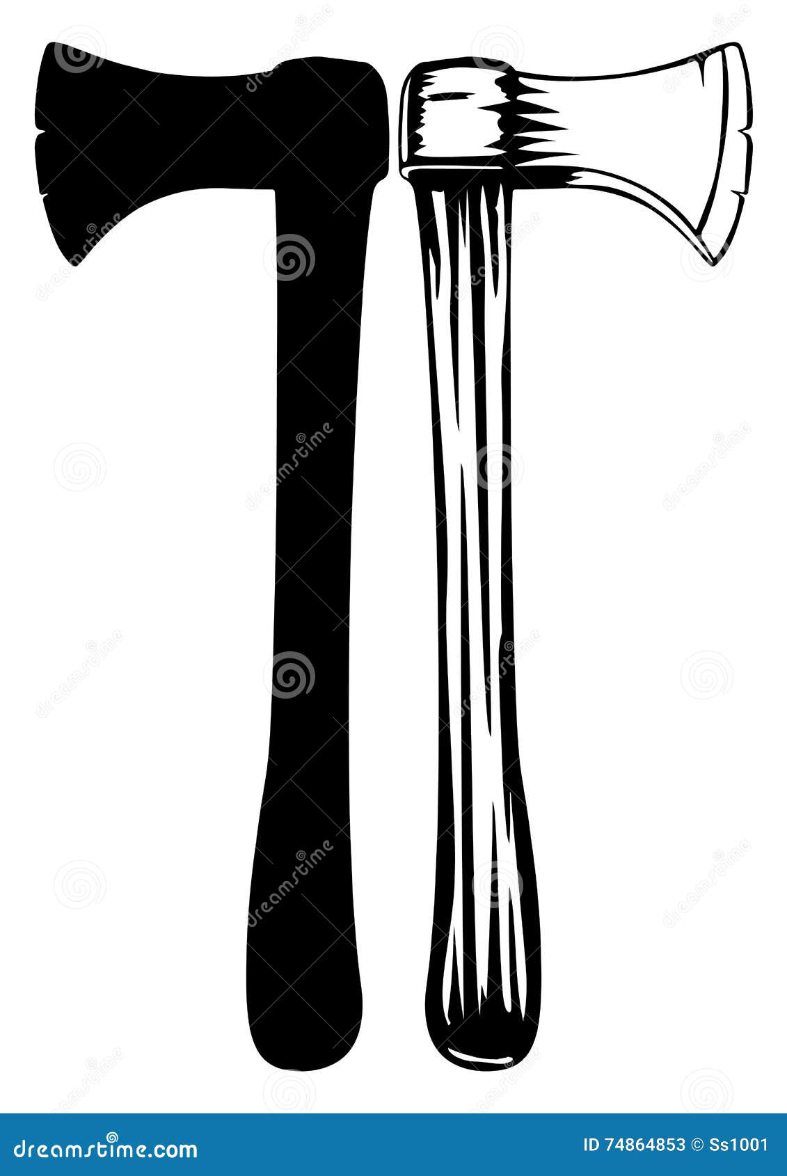 Axe stock vector. Illustration of design, sharp, silhouette - 74864853